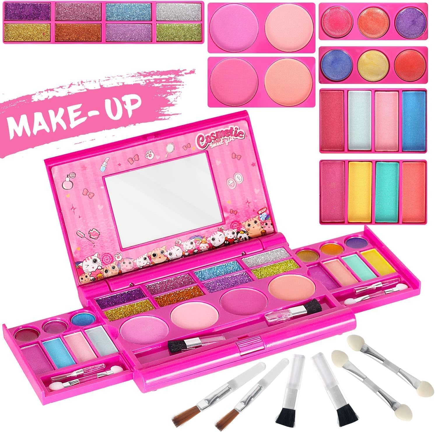 Kids Makeup Kit for Girls, Washable Makeup Girls Toy for Little Girl ...
