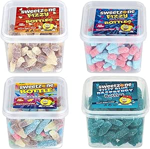 Sweetzone Assorted Mini Gummy Bottles Pack of Fizzy Cola, Fizzy Blue, Bottle Mix and Fizzy Blue ...