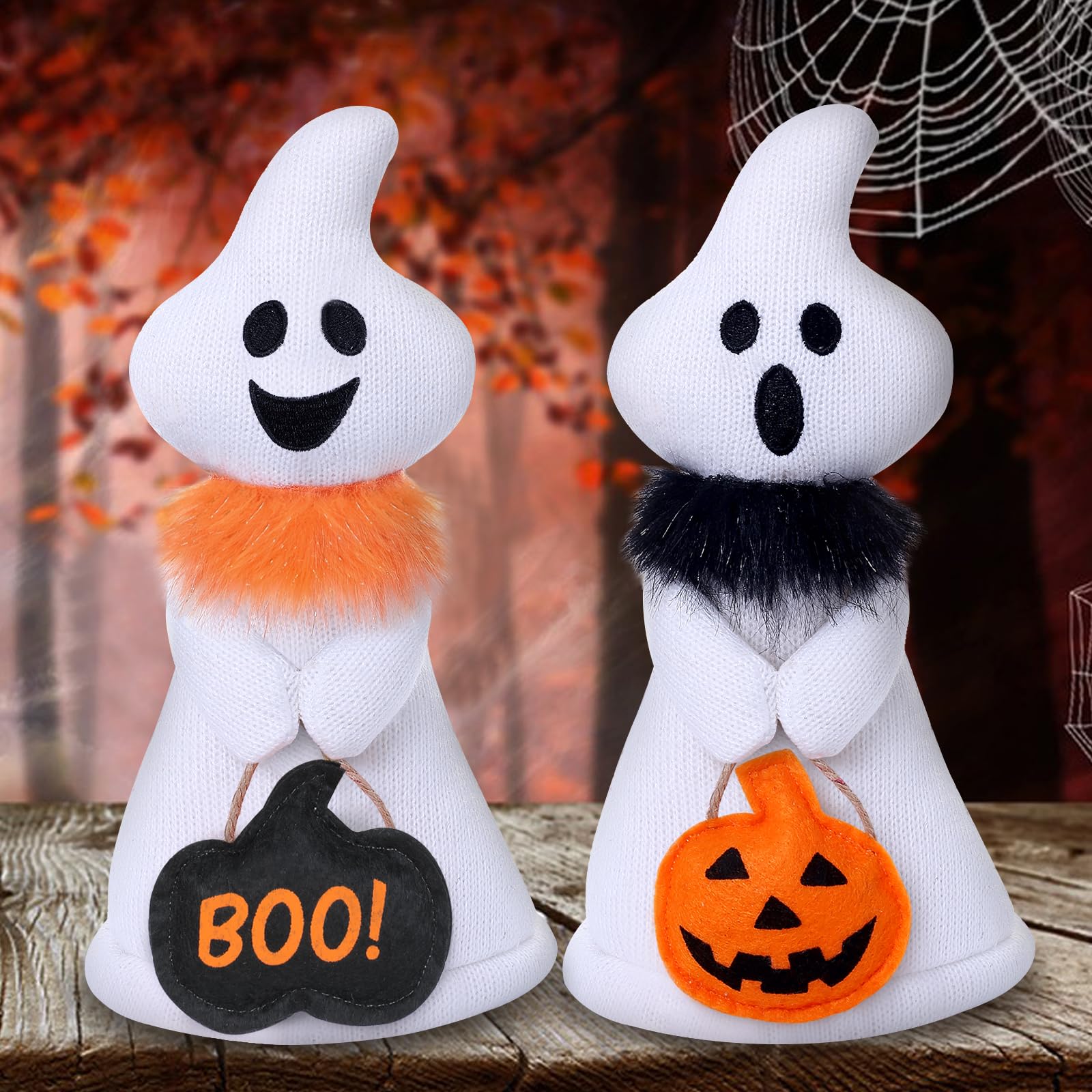 Amazon.com: quescu 2pcs Halloween Ghost Plush Doll,Halloween Gnomes ...
