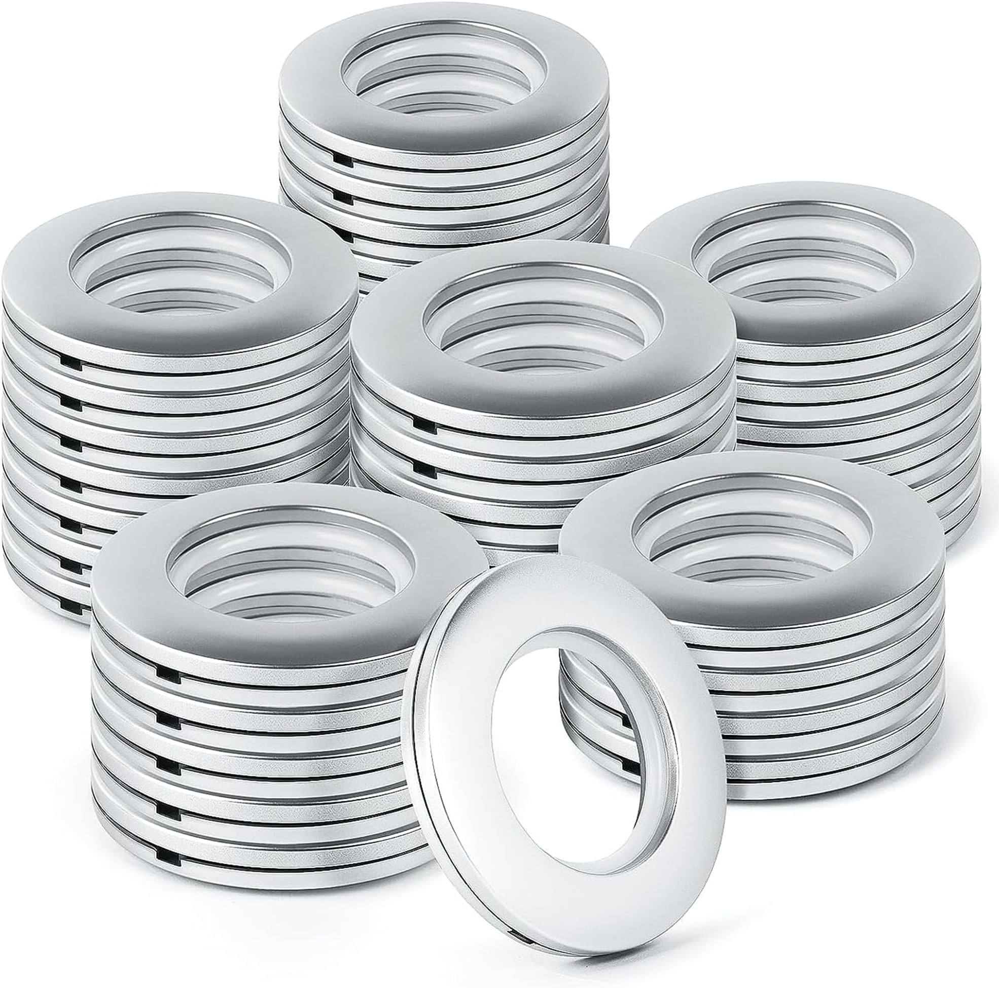 Curtain Grommet Kit,76 PCS Silver Curtain Rings,40mm Curtain Grommets ...