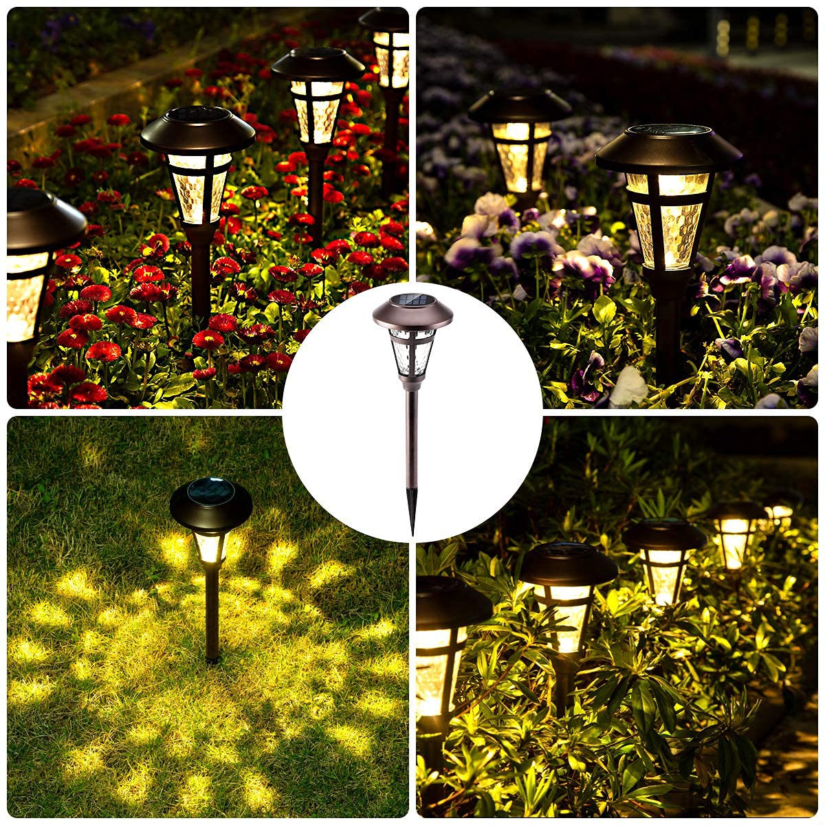 Snapklik.com : Solpex Solar Pathway Lights Outdoor, 6 Pack Bronze ...