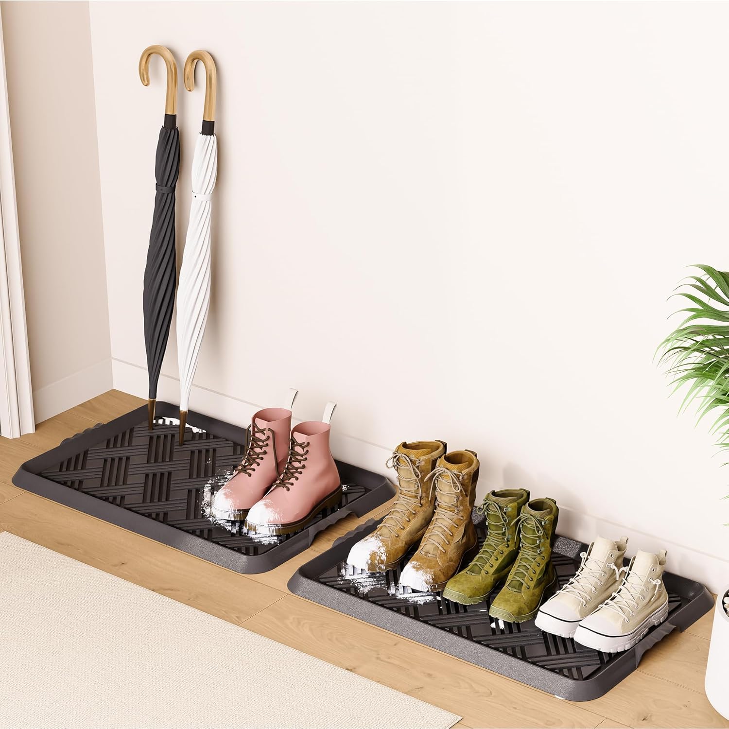 Amazon.com: LFCONNECT 2 Pack Rubber Boot Tray, Shoe Trays for Entryway ...
