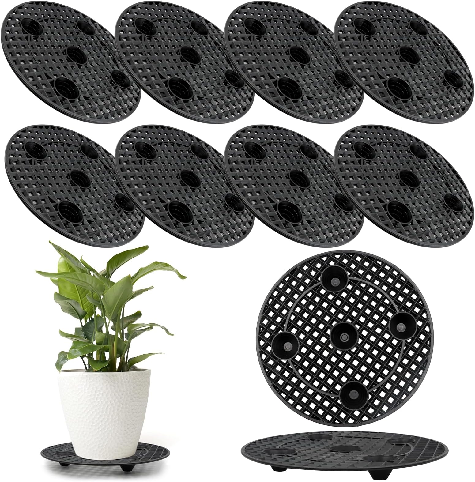 Amazon.com: HOZEON 12 PCS 12 Inch Round Pot Elevator, Black Plant Level ...