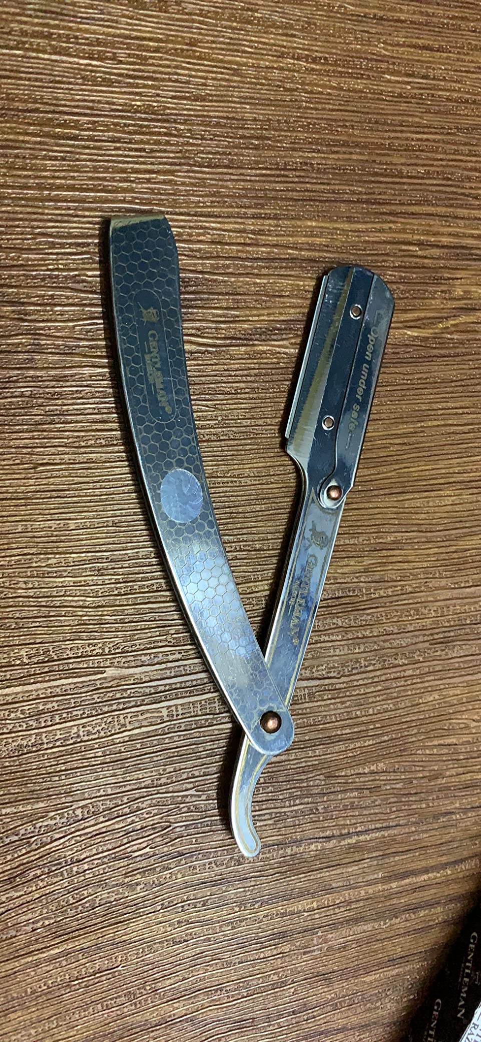 GENTLEMAN Men Straight Razor Barber Razor Straight Edge Stainless Steel ...