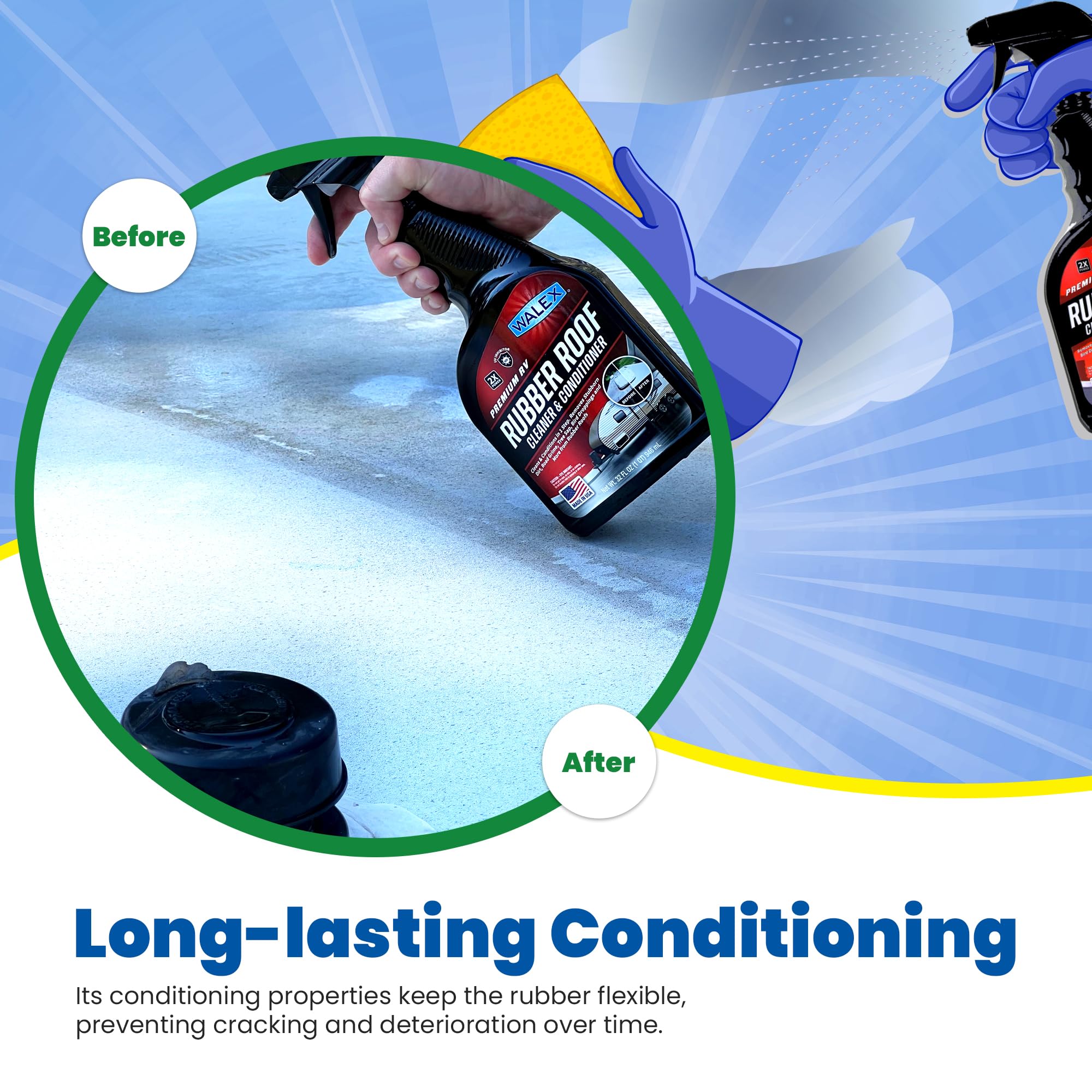 Snapklik.com : Walex RV Rubber Roof Cleaner/Conditioner - Removes Dirt ...