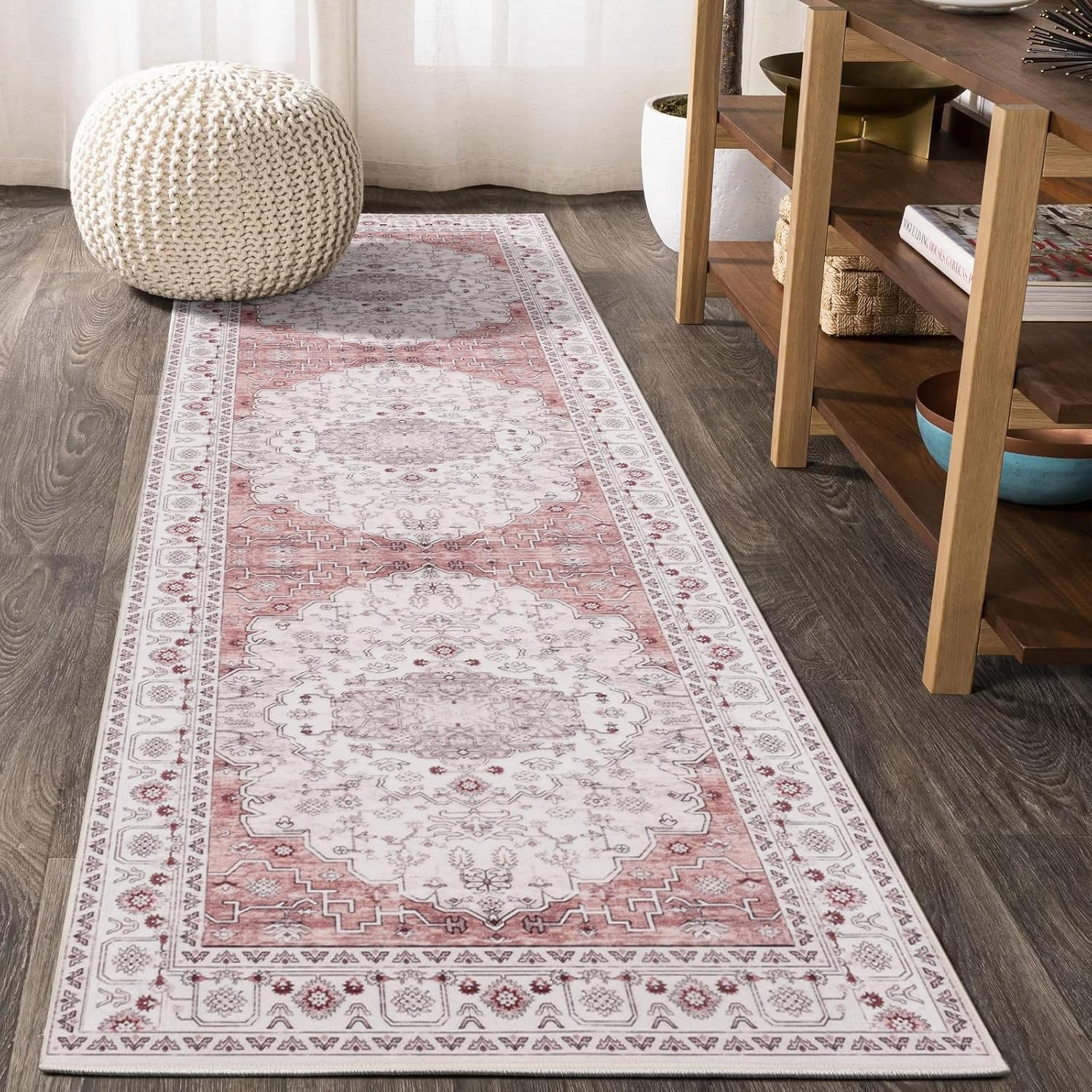 Amazon.com: Carvapet Vintage Washable Runner Rug 2'x7' – Thin Low-Pile ...
