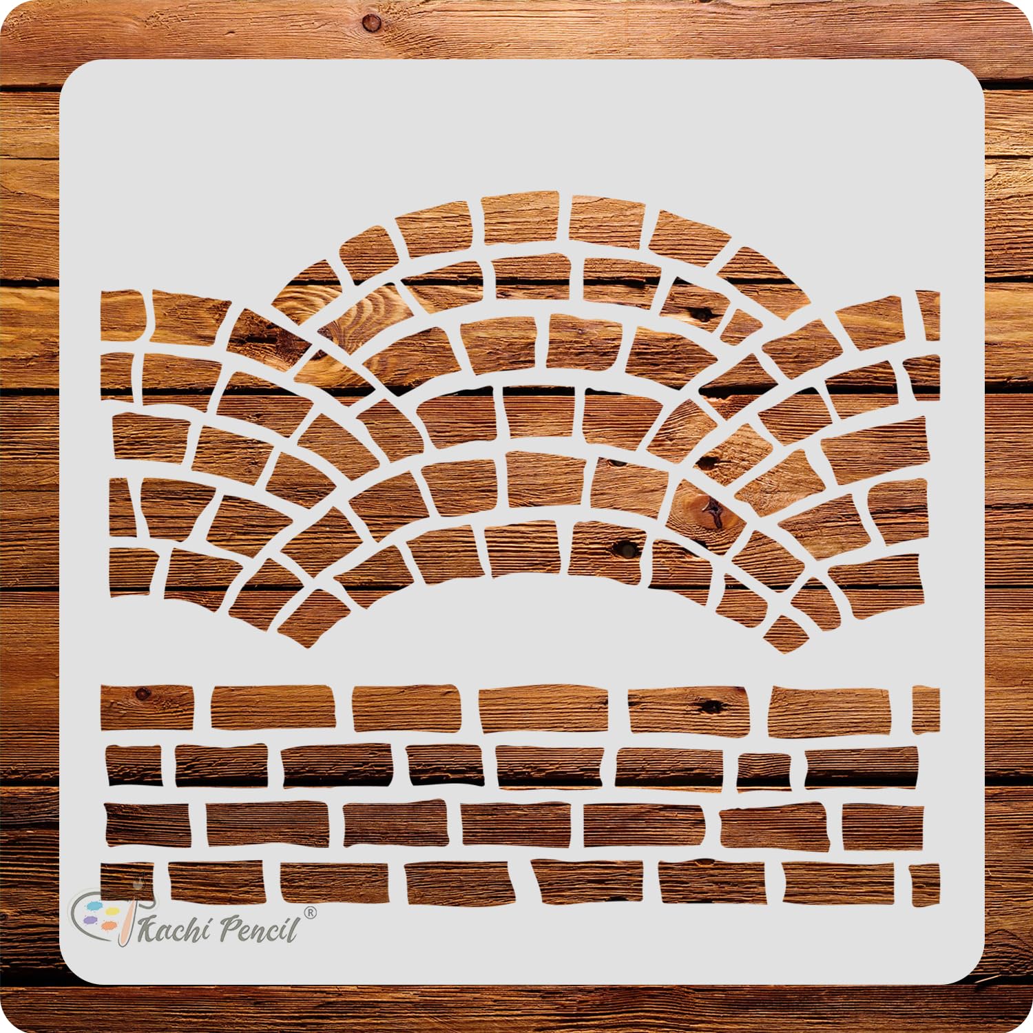 Kachi Pencil Brick Wall Pattern Art and Craft Stencils for Painting ...