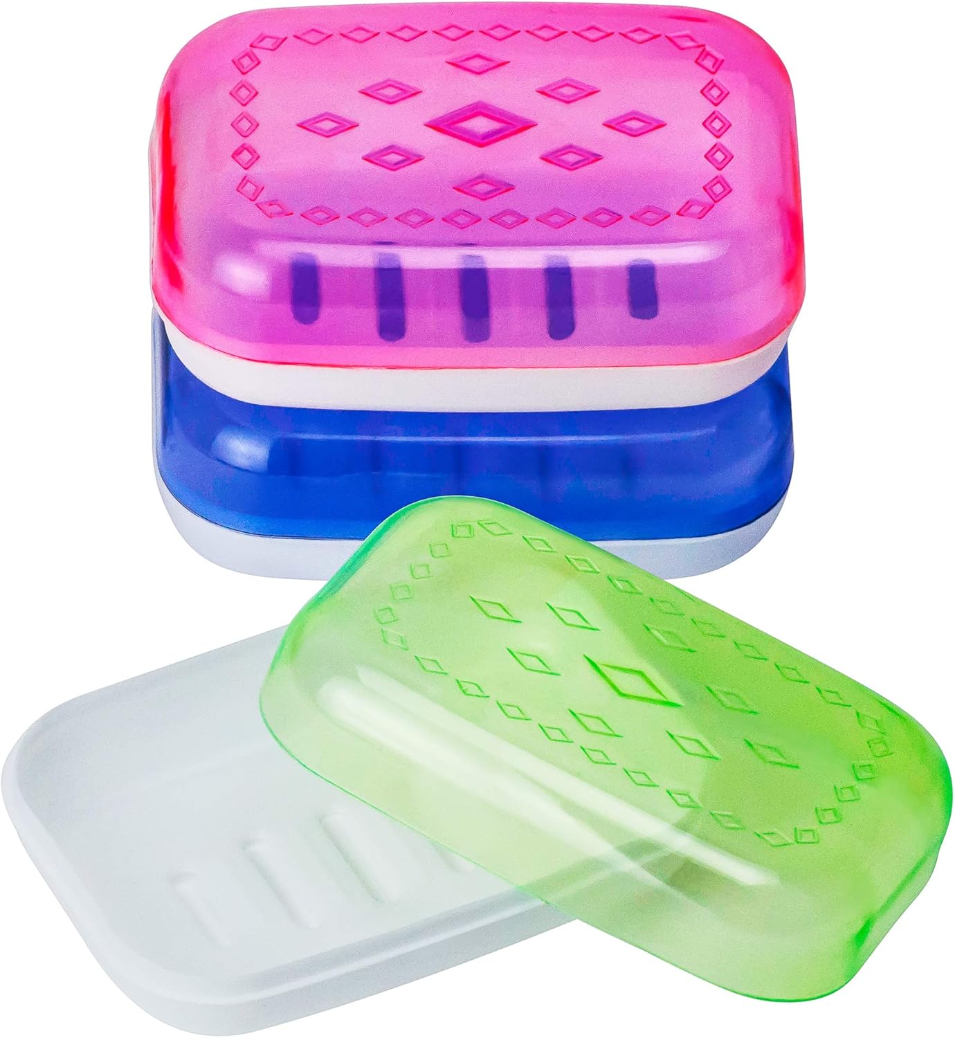Amazon.com: DecorRack 3 Multicolor Plastic Soap Holder with Draining ...