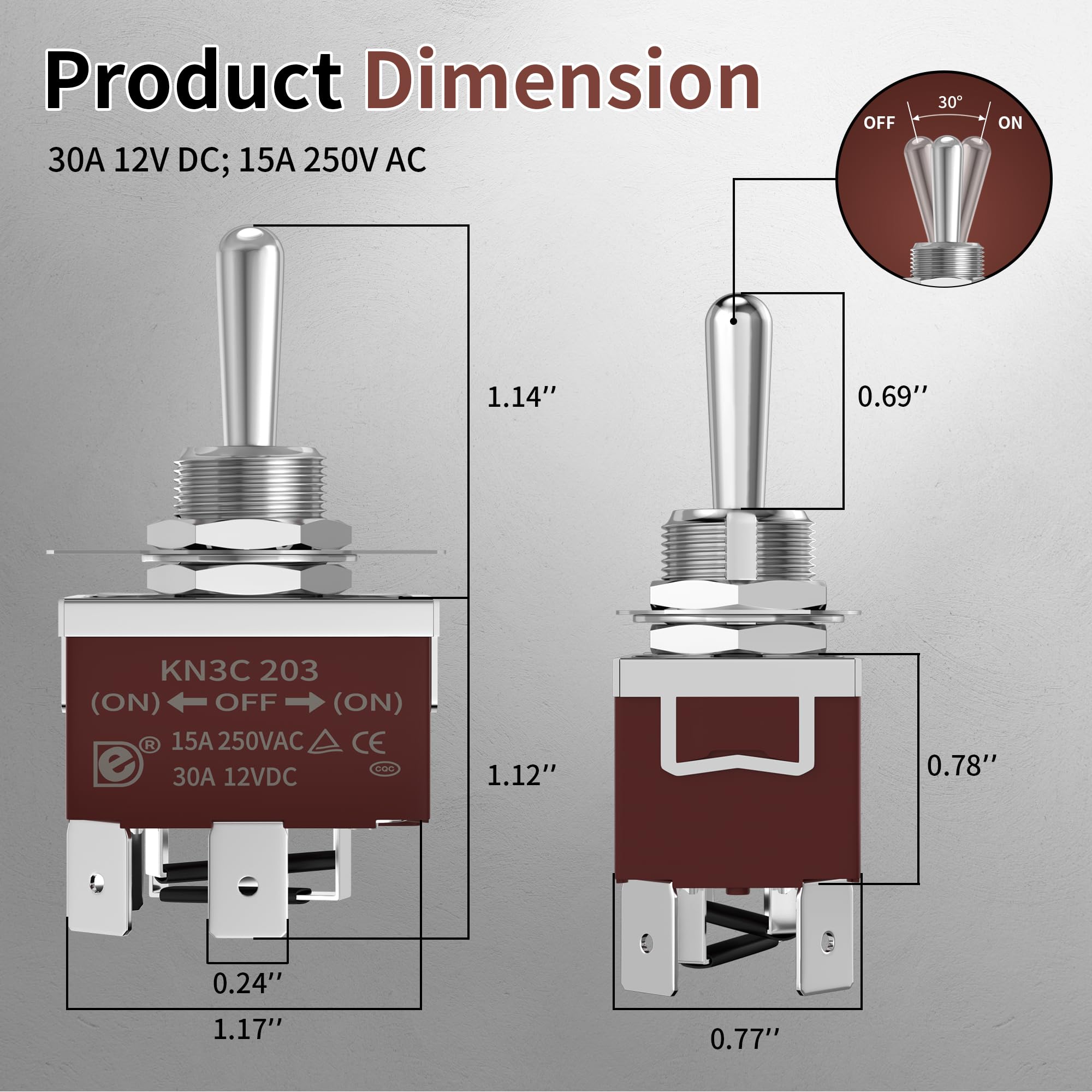 Snapklik.com : DaierTek DPDT Toggle Switch Latching Reverse Polarity ...