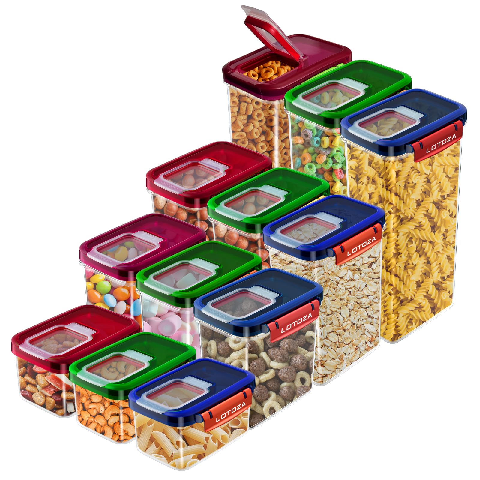Amazon.com: 12 pcs Plastic Food Storage Containers with lids Flip Top ...