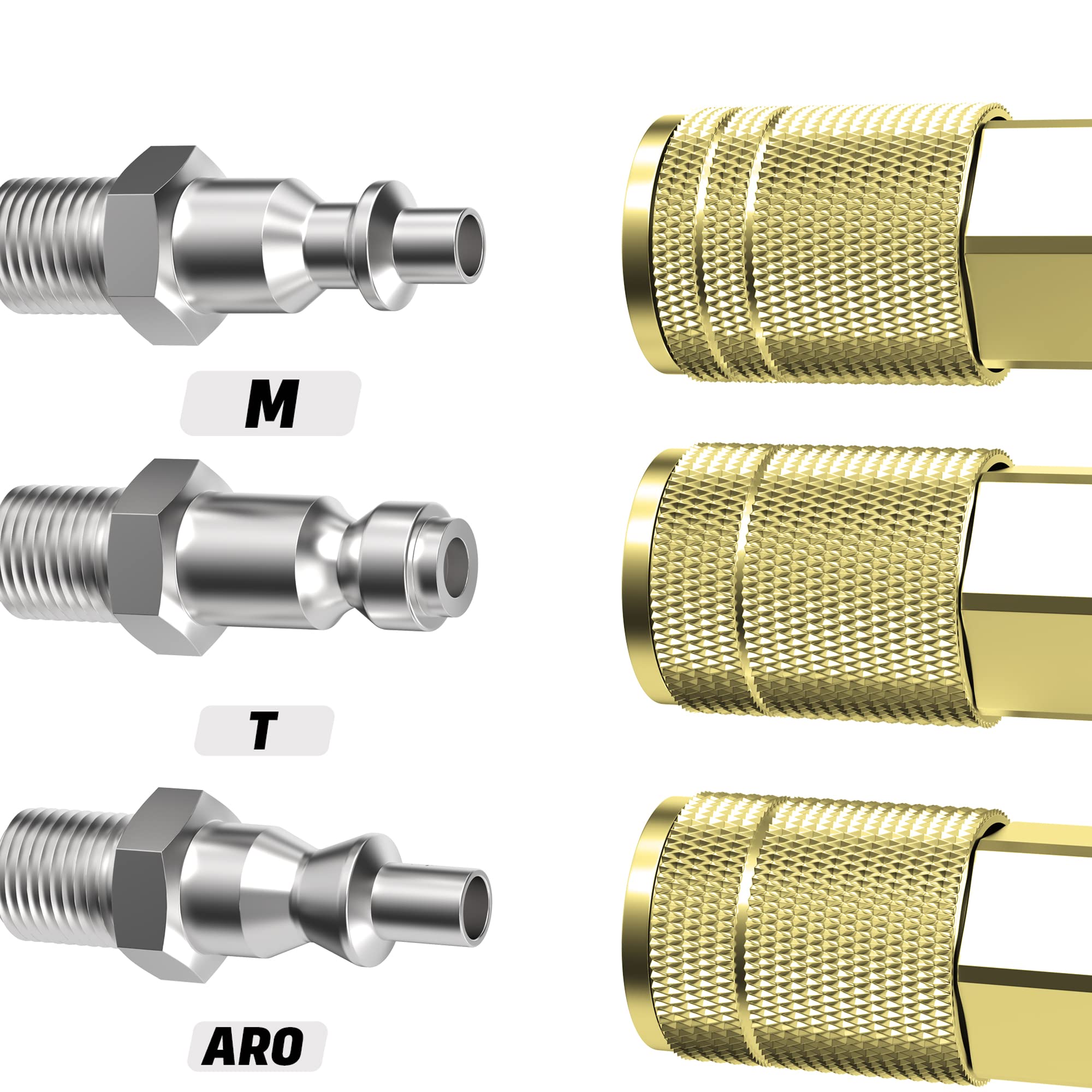 JOROY Brass Air Coupler, 1/4 Inch Body Size, 3/8 Inch NPT Female ...