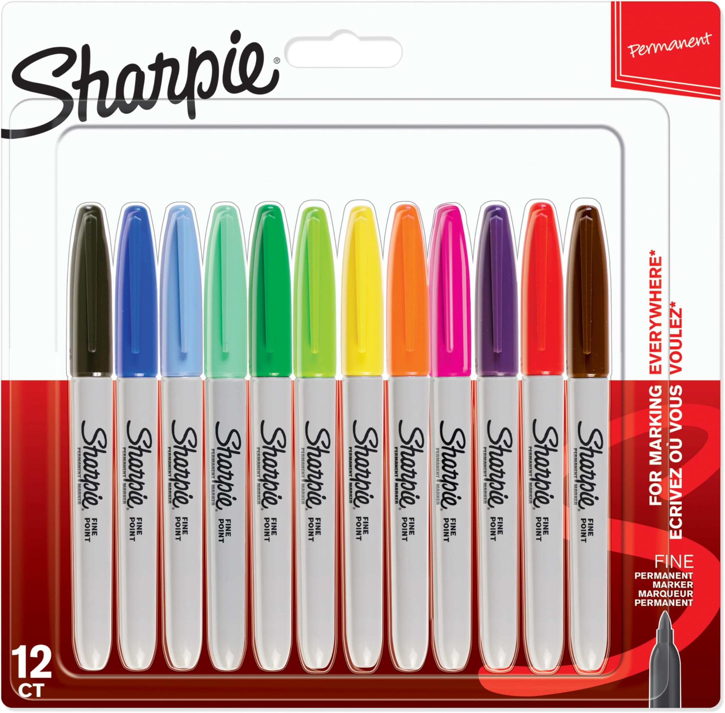 Permanent Marker, Fine Tip, Black, Pack of 24 : Amazon.co.uk ...