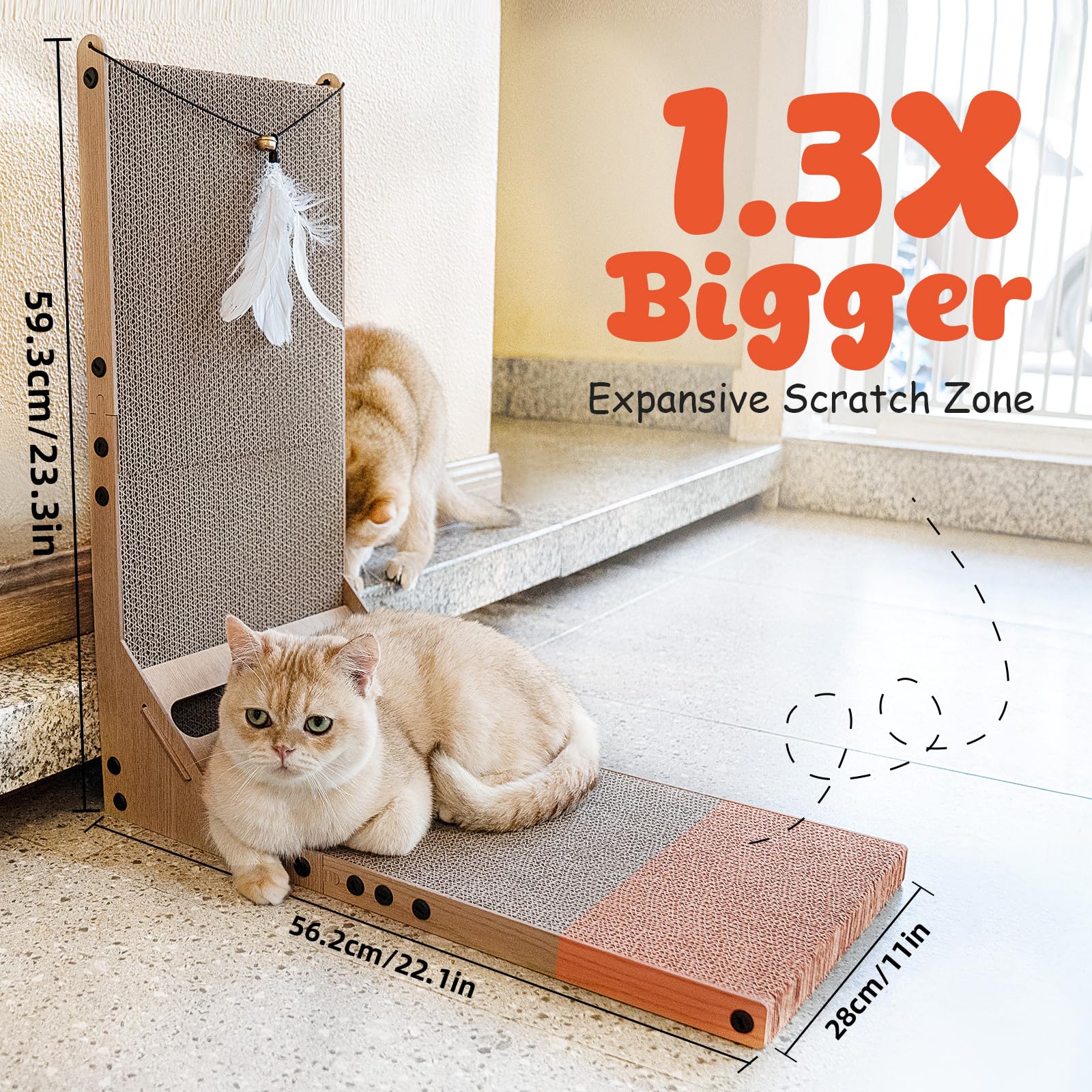Snapklik.com : Cat Scratcher Vertical Scratcher For Cats L Shape ...