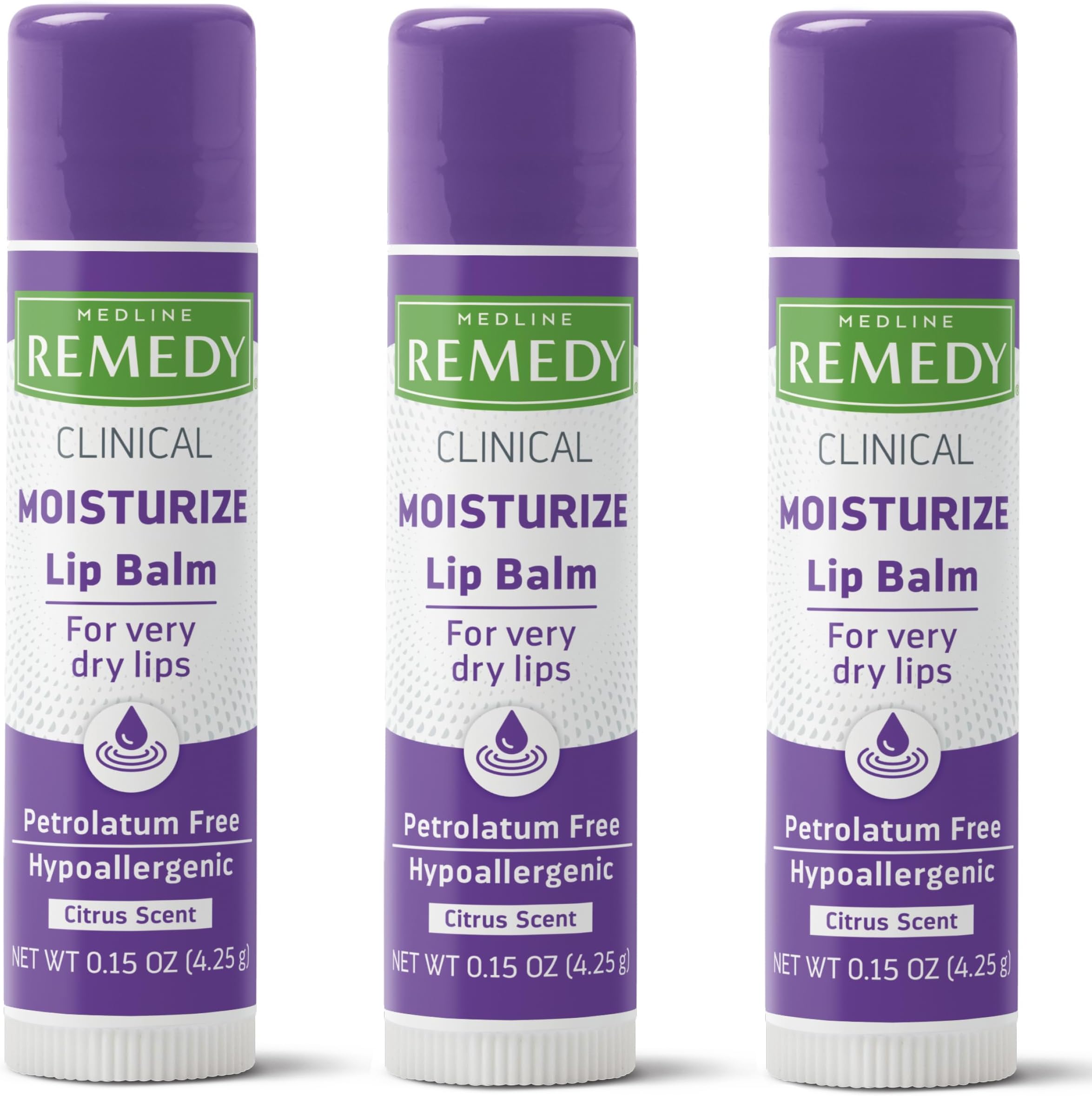 Amazon.com : Medline Remedy Clinical Lip Balm, 3 Count, Citrus Scent ...