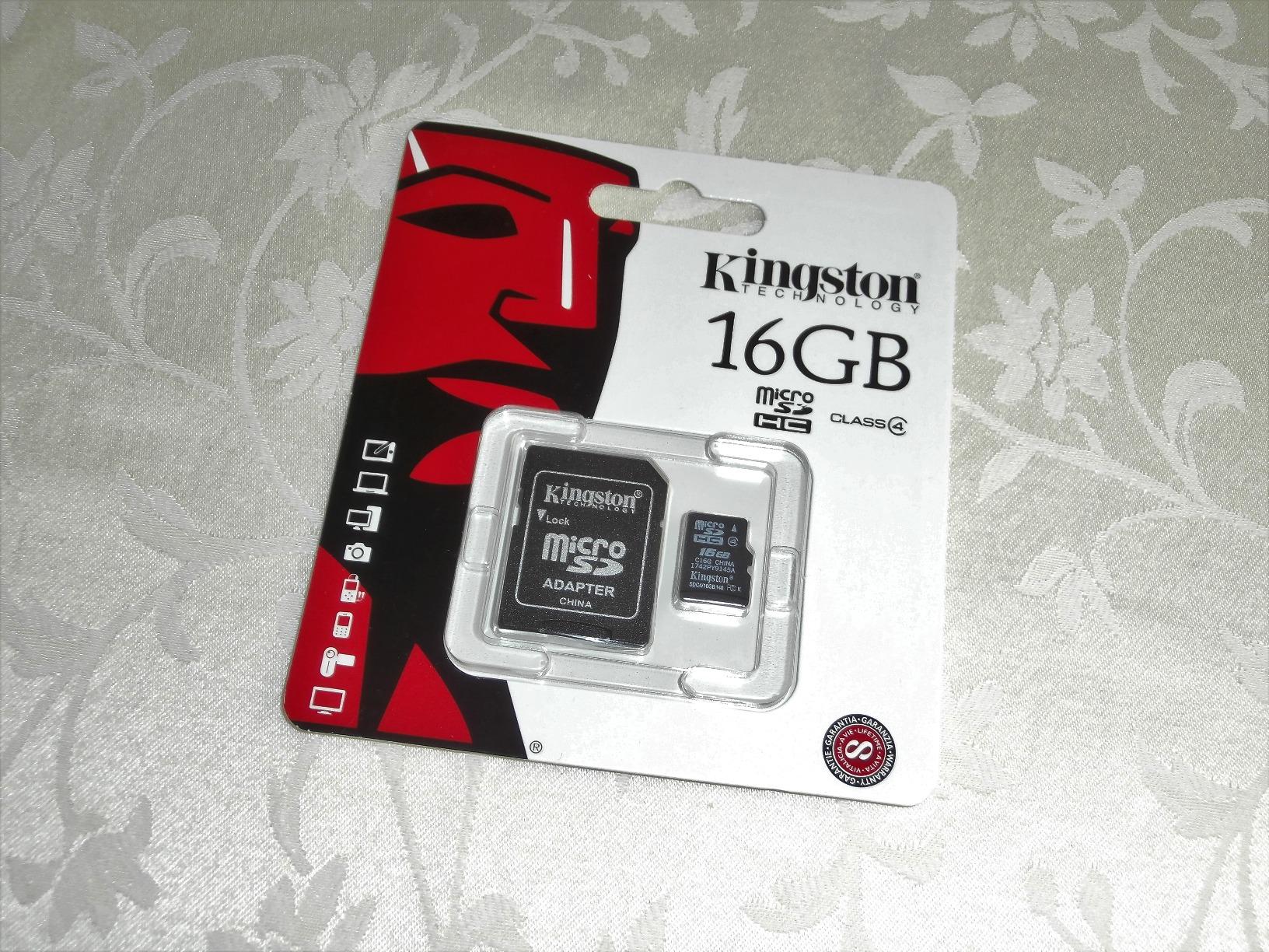 Kingston SDC4/16GB Memoria MicroSDHC con Adattatore SD, 16 GB, Class 4 ...
