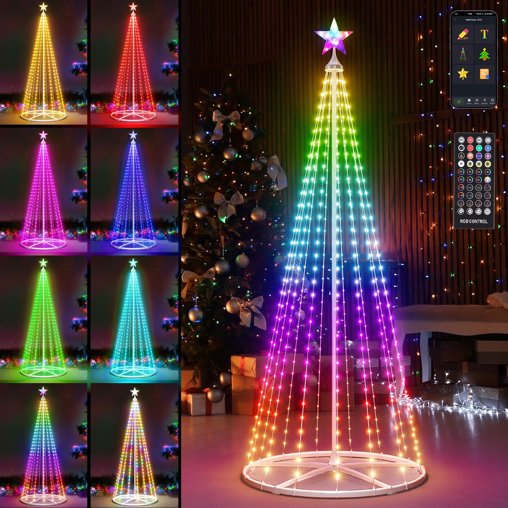 Amazon.com: Danshinro 6FT LED Smart Christmas Tree - Outdoor & Indoor ...