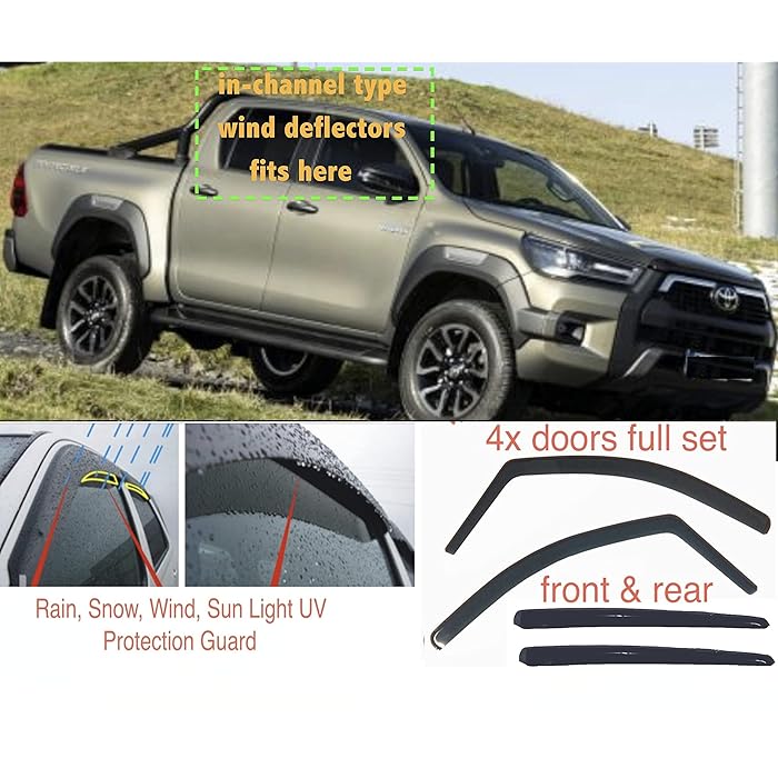 Buy AC WOW 4x Wind Deflectors for Toyota HiLux 4-door 2020 2021 2022 ...