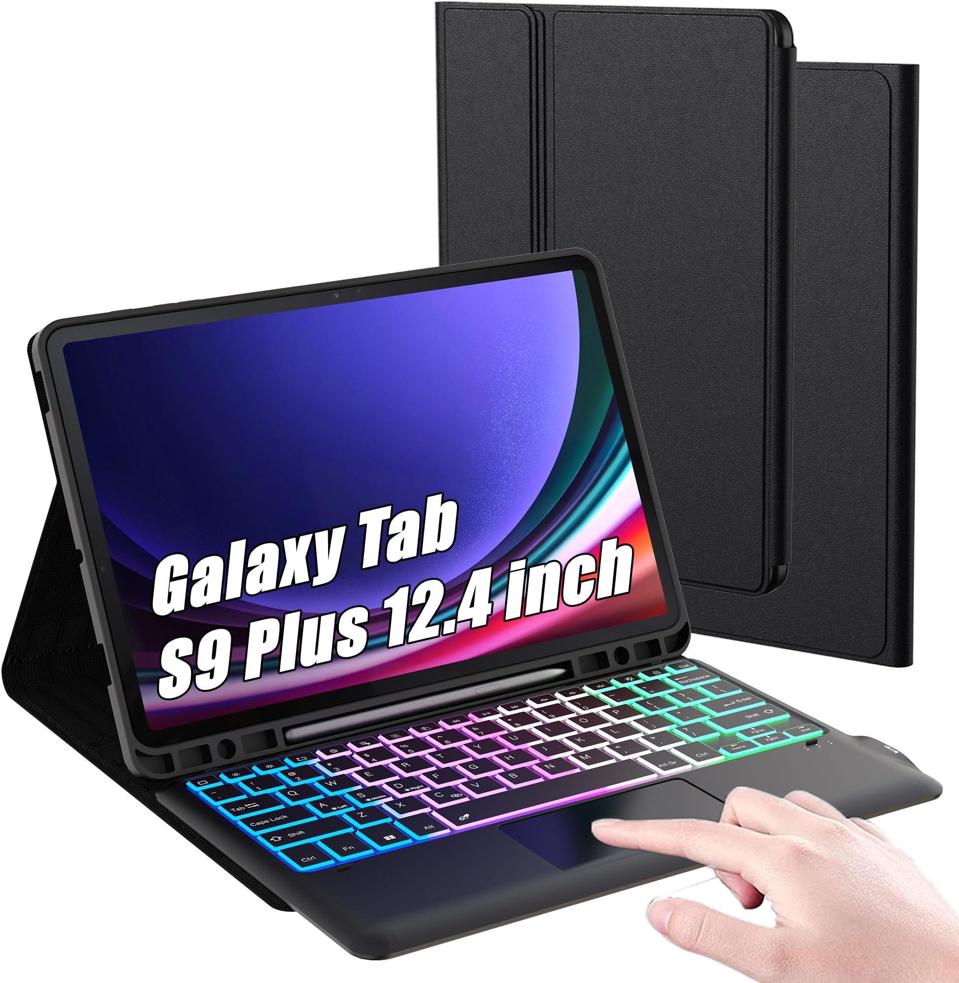 Amazon.com: HEAPAO Galaxy Tab S9+/S9 Plus 12.4 inch Case with Keyboard ...