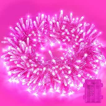 Amazon.com: LAMPHOME 34.1ft 100 LED Pink Valentine Lights Indoor ...