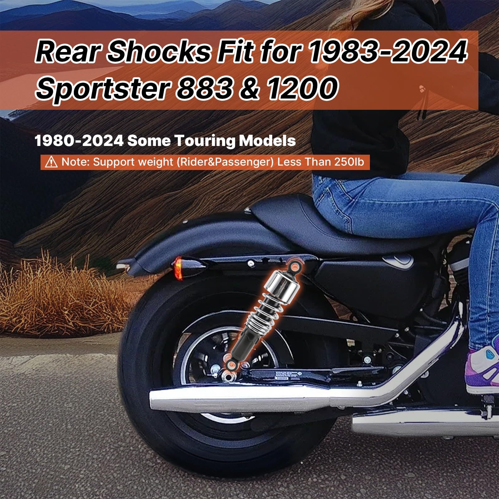 Snapklik.com : Sportster Rear Shocks Absorbers 10.5 Inch Shocks ...