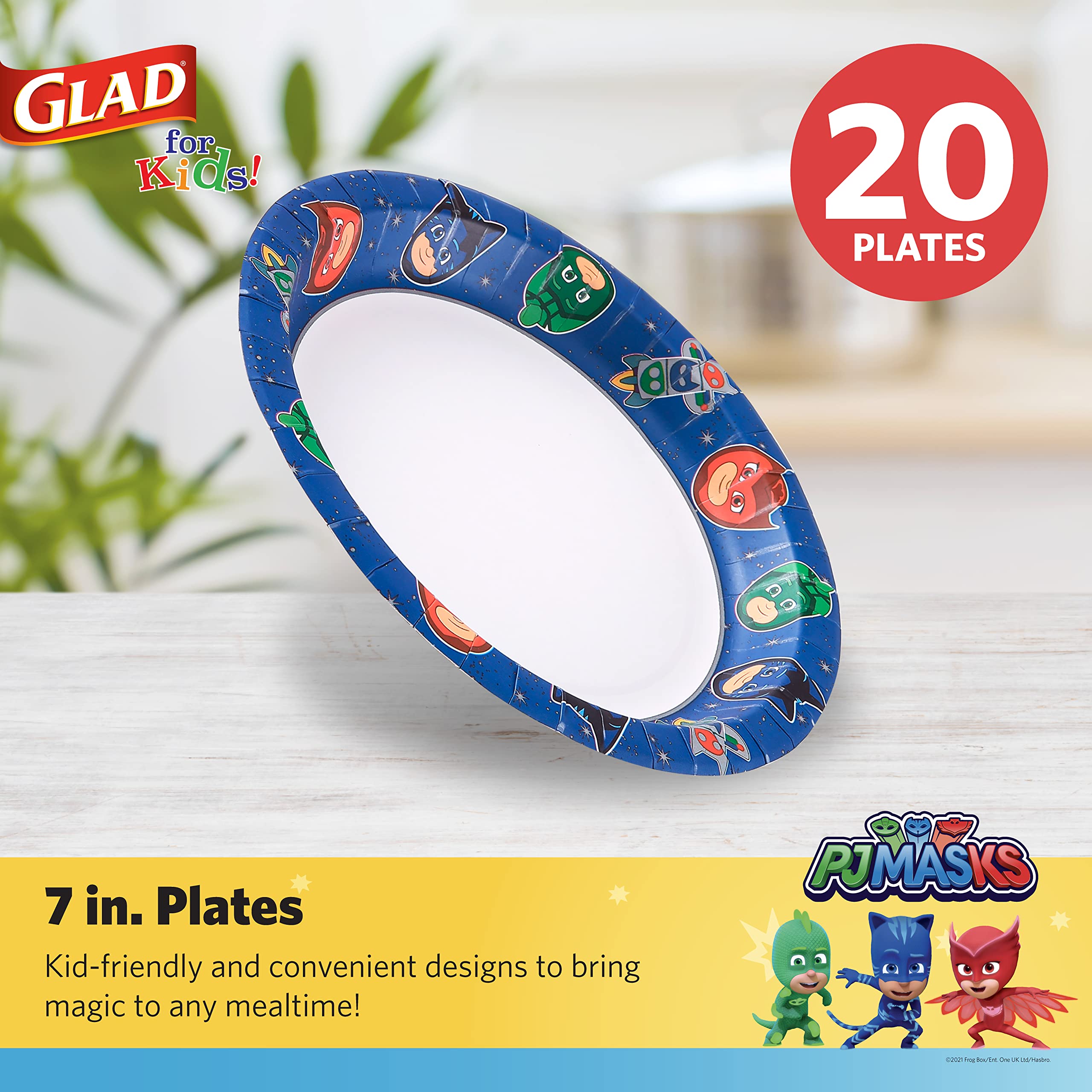 Snapklik.com : Glad For Kids PJ Masks Space Paper Plates, 200 Ct 7 Inch ...