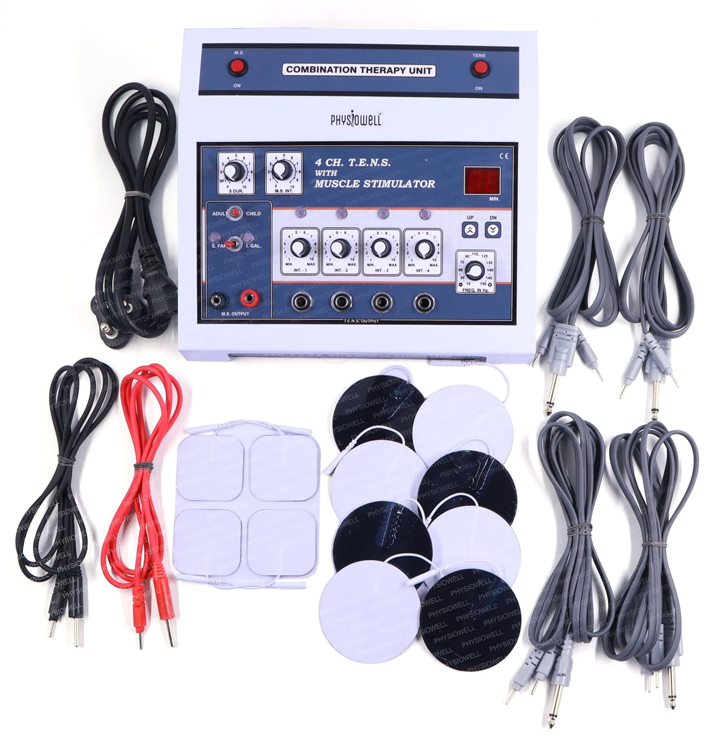 Physiowell Tens 4 CH + MS Digital Transcutaneous Electrical Nerve ...