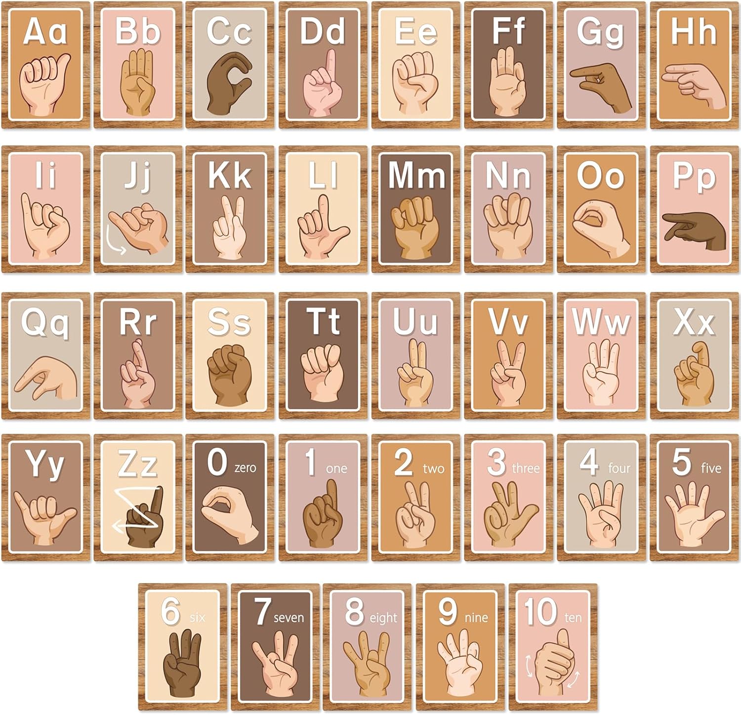 Amazon.com: Sign Language Bulletin Board Alphabet - 37 ASL Alphabet ...