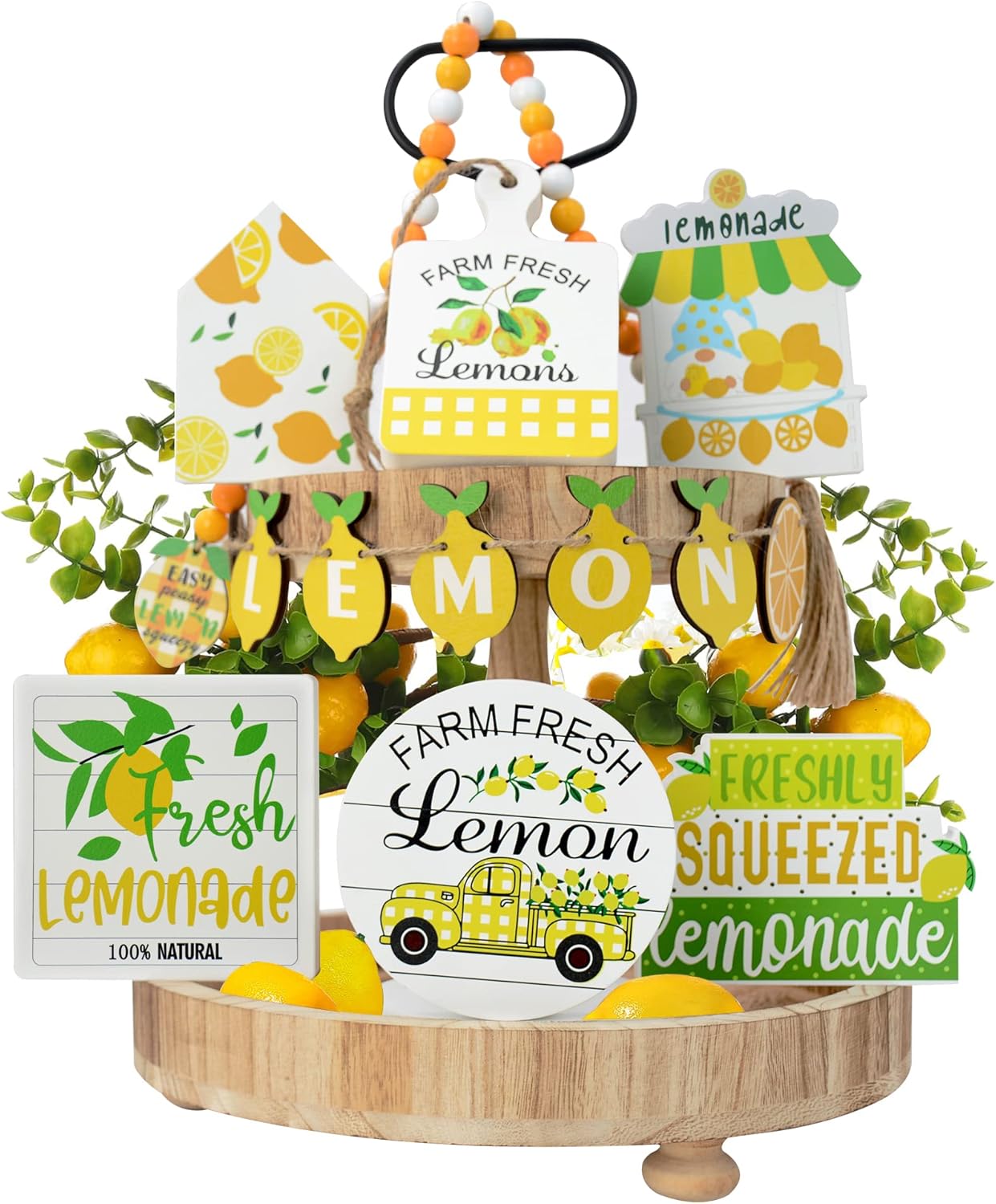 Amazon.com: Freshen Up Your Home with DSYSMIN 14PCS Lemon Theme Tiered ...