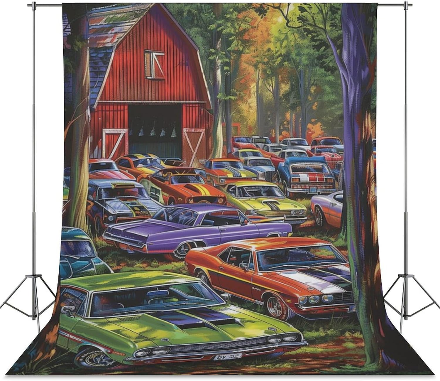Amazon.com : Car Racing Forest Photo Banner Backdrop Backdrop Party ...