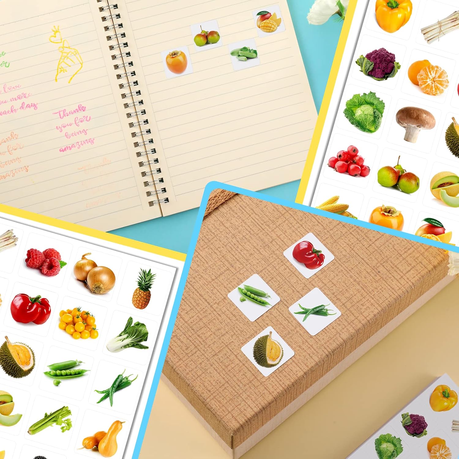 Buy 600 Pcs Fruits Vegetable Stickers for Kids Fruits Vegetable Photos ...