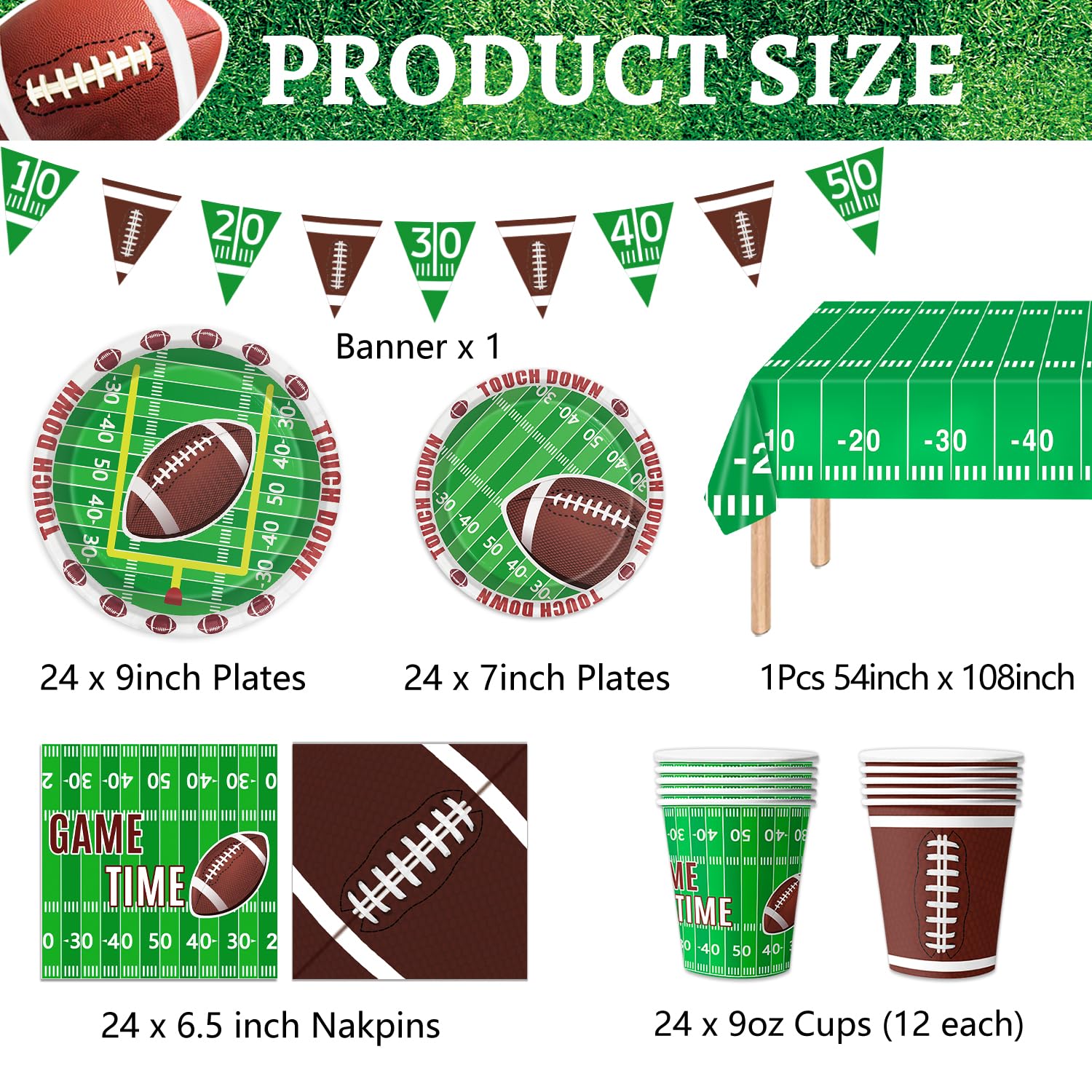 Snapklik.com : Football Party Supplies Tableware Set Football Theme ...