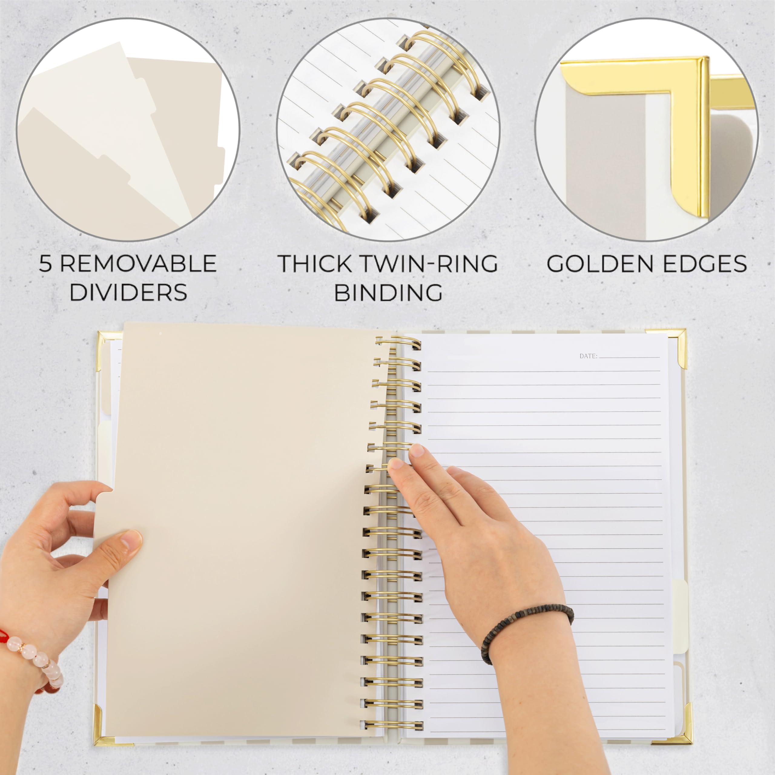 B5 Spiral Notebook, 300 Lined Pages | Thick Hardcover Journal With ...