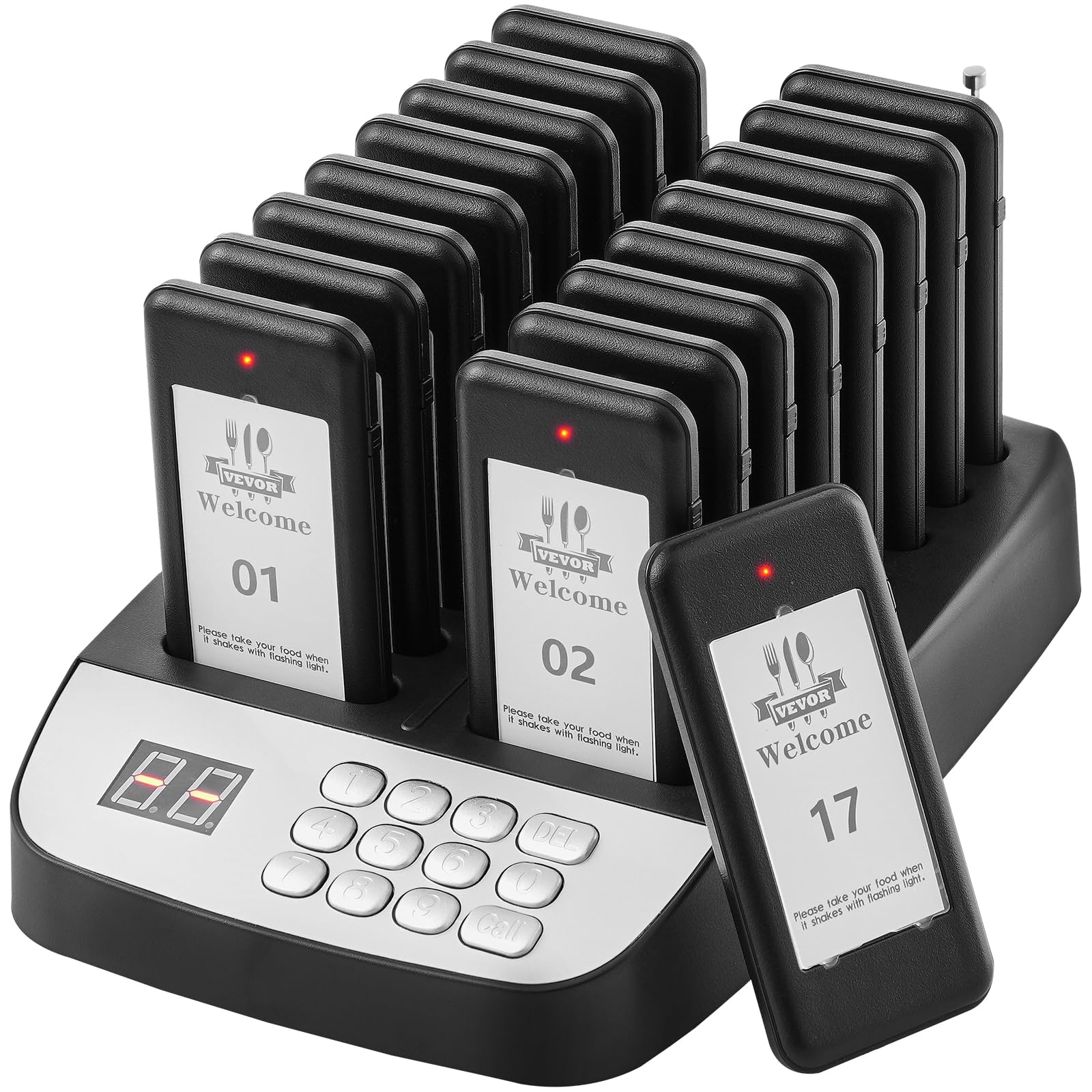 Snapklik.com : VEVOR Restaurant Pager System, Wireless 500m Long Range ...