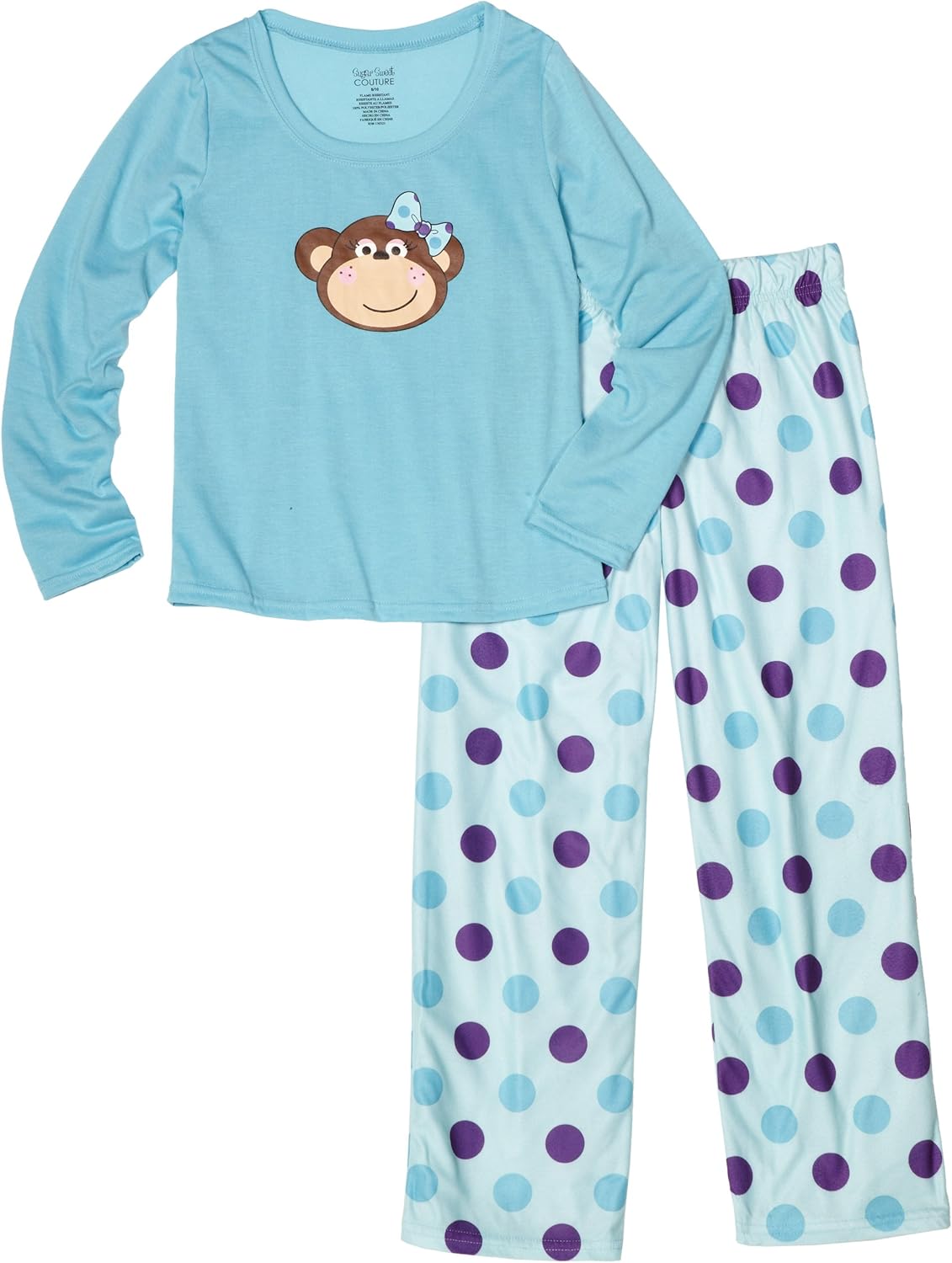 Amazon.com: Kids Headquarters Sleepwear Little Girls' Monkey Dot Pajama ...