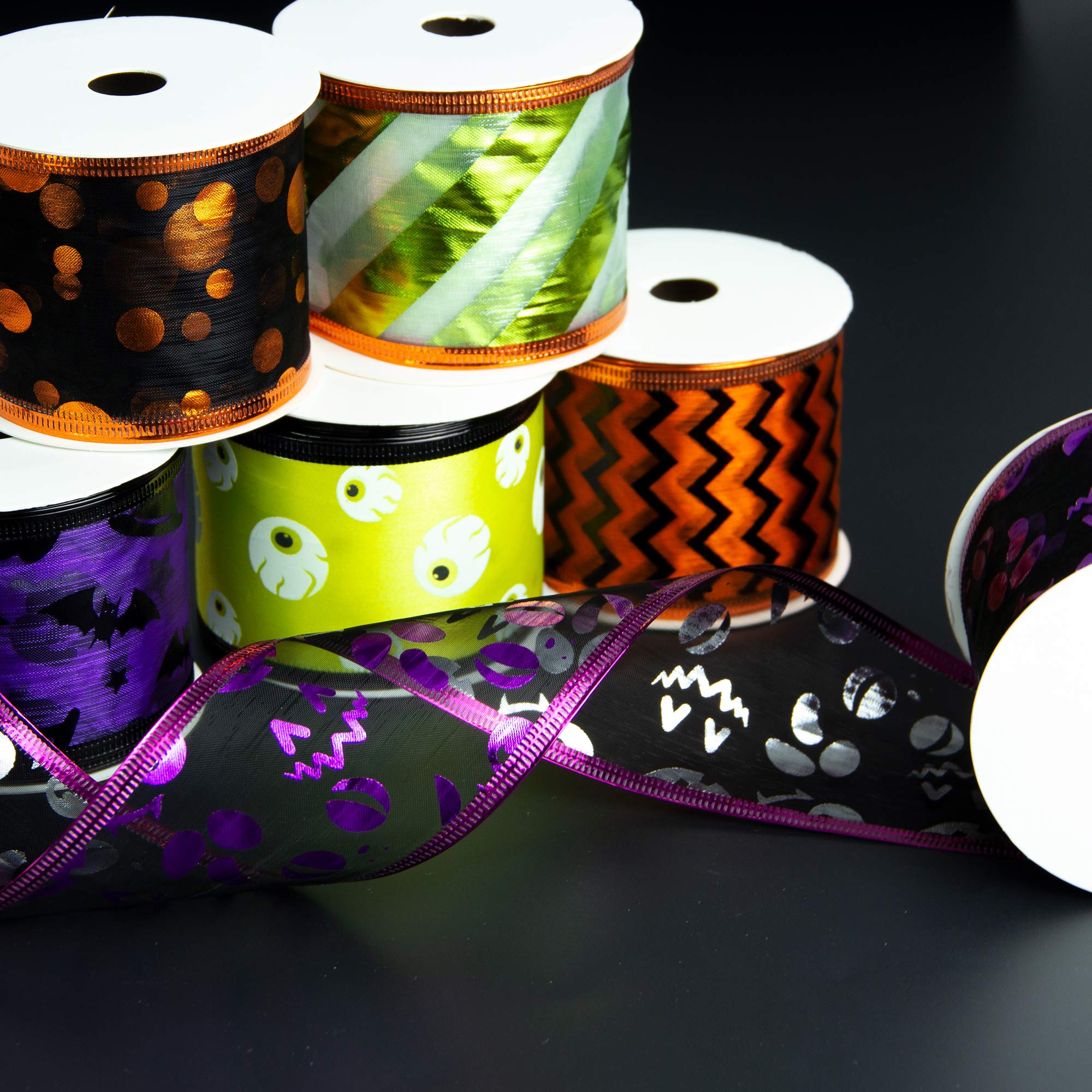 Snapklik.com : VATIN Halloween Ribbon Wired, Assorted Swirl Sheer ...