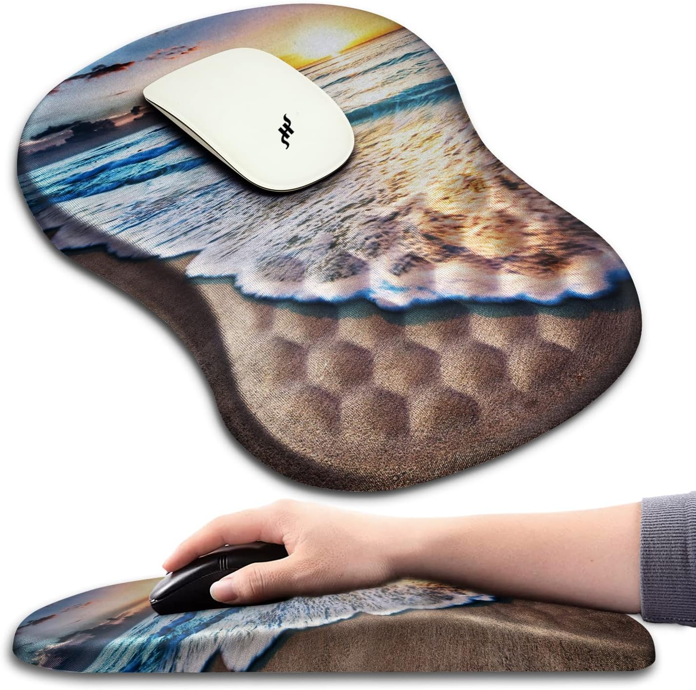 Amazon.com: Hokafenle Ergonomic Mouse Pad Wrist Support with Massage ...