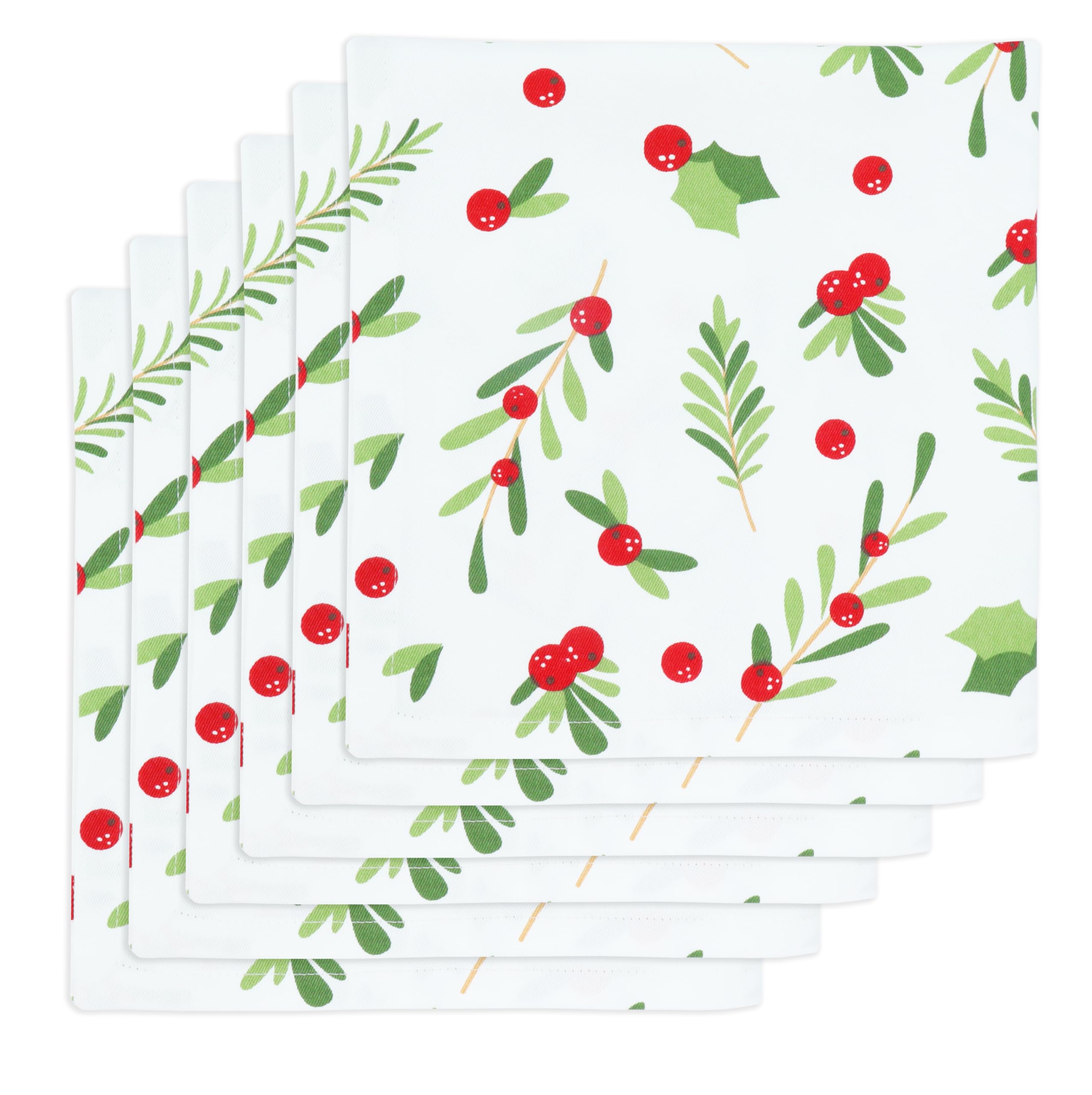 Amazon.com: PurpleEssences Christmas Cloth Napkins - Set of 6-100% ...