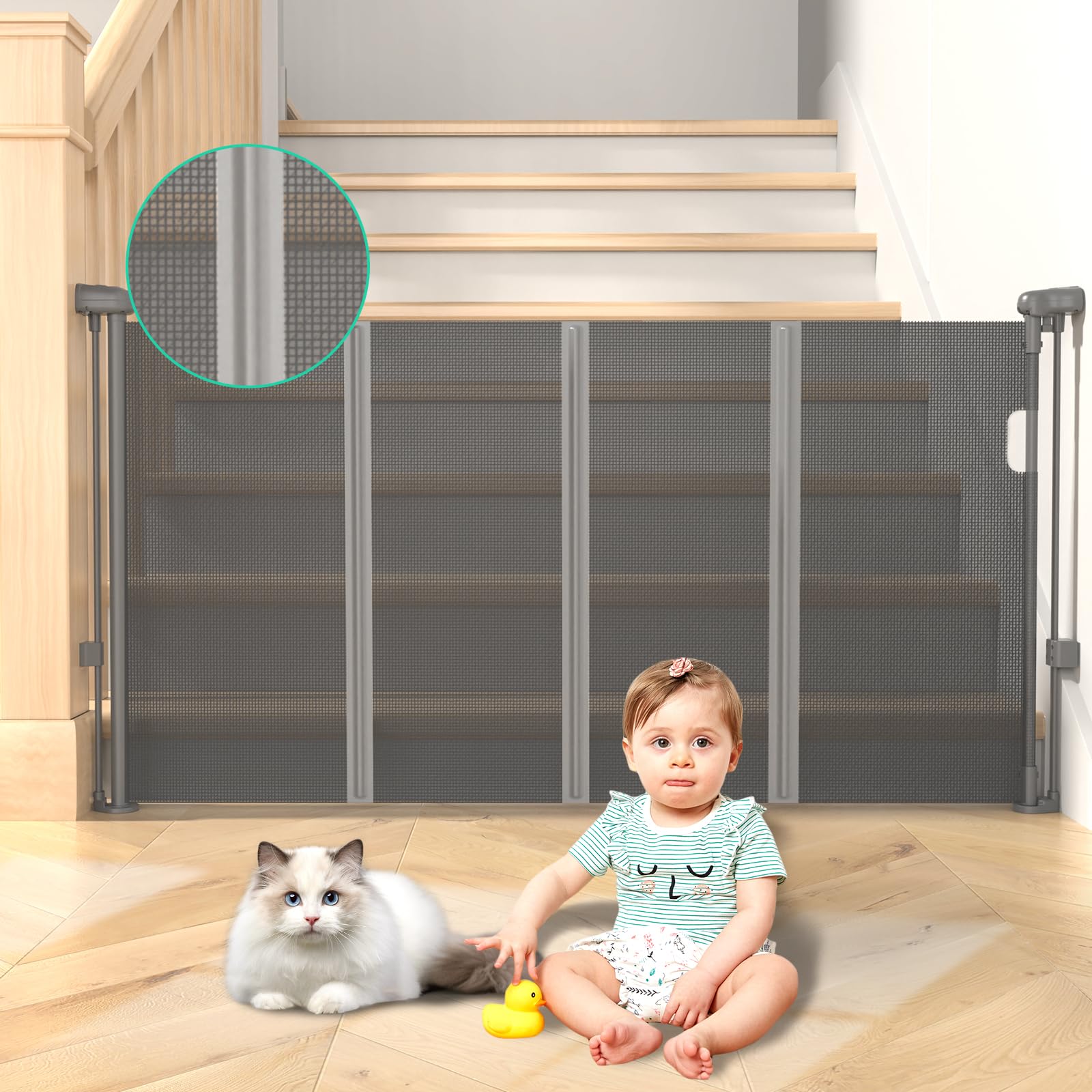 Amazon.com: Retractable Baby Gate with Reinforced Strips, 33"*55" One ...