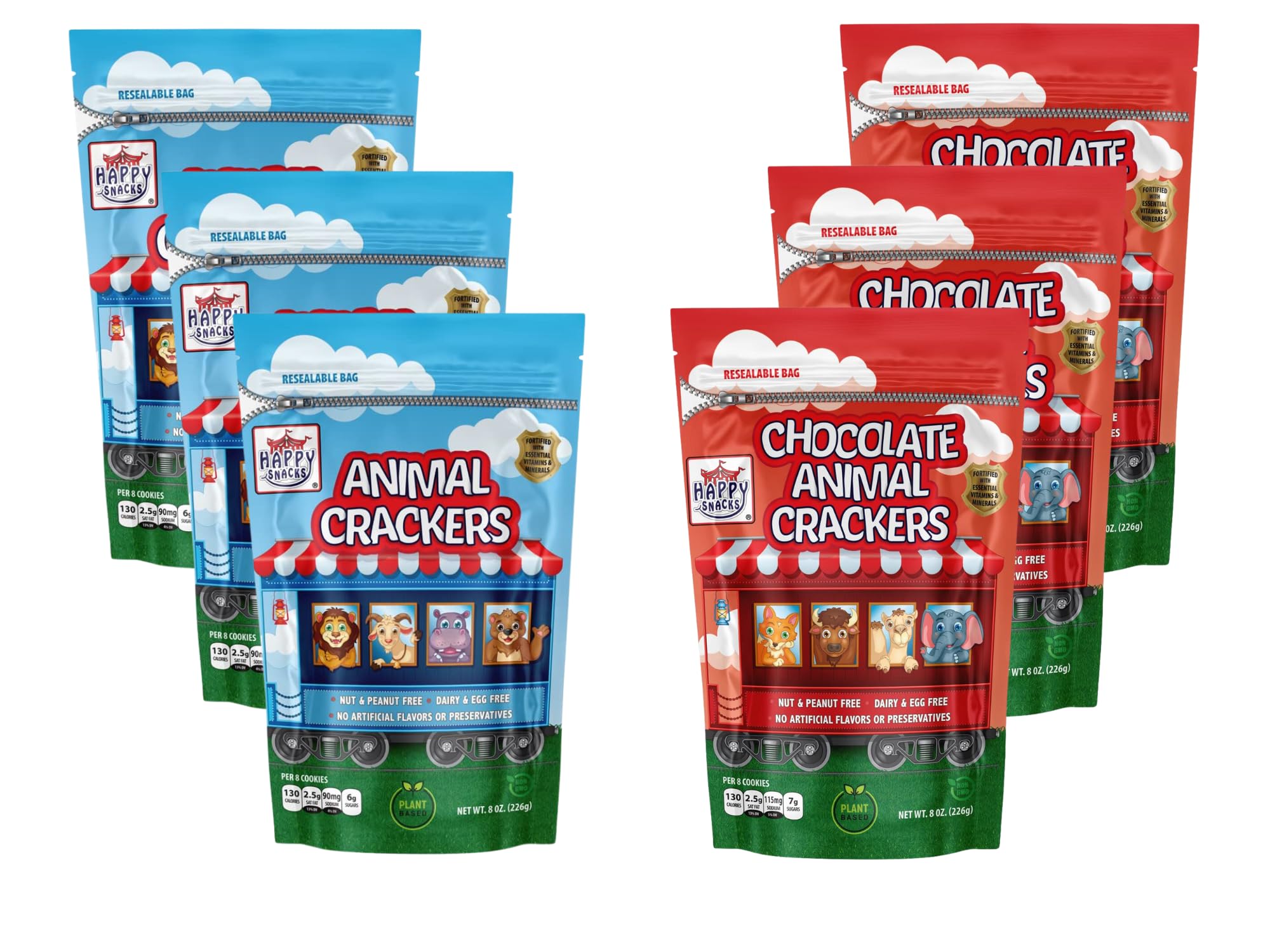 Amazon.com : Happy Snacks Animal Crackers - Plant Based Ingredients ...