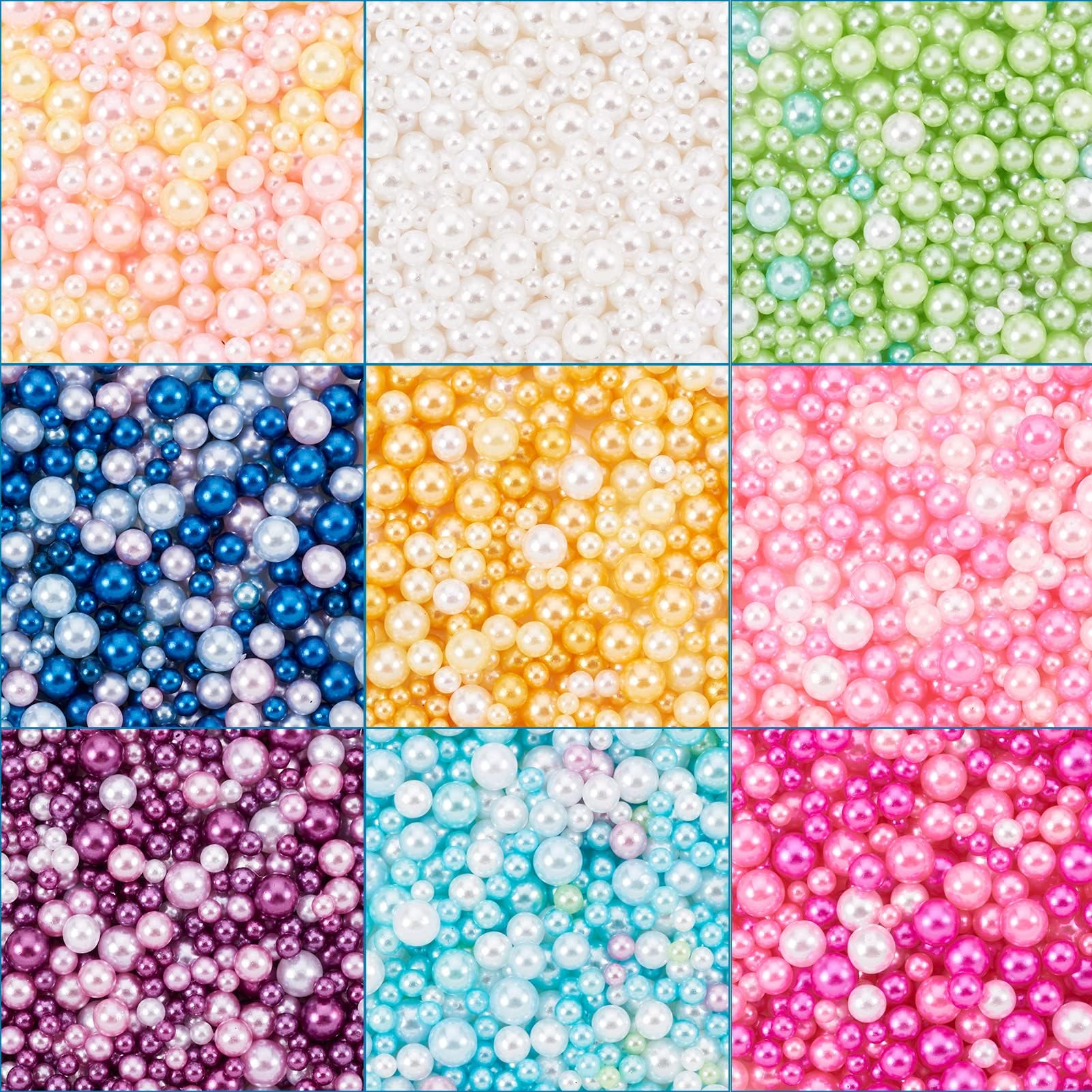 Amazon.com: Beads 1140pcs/lot Mix Rainbow Gradient Color Round 4/6/8 ...