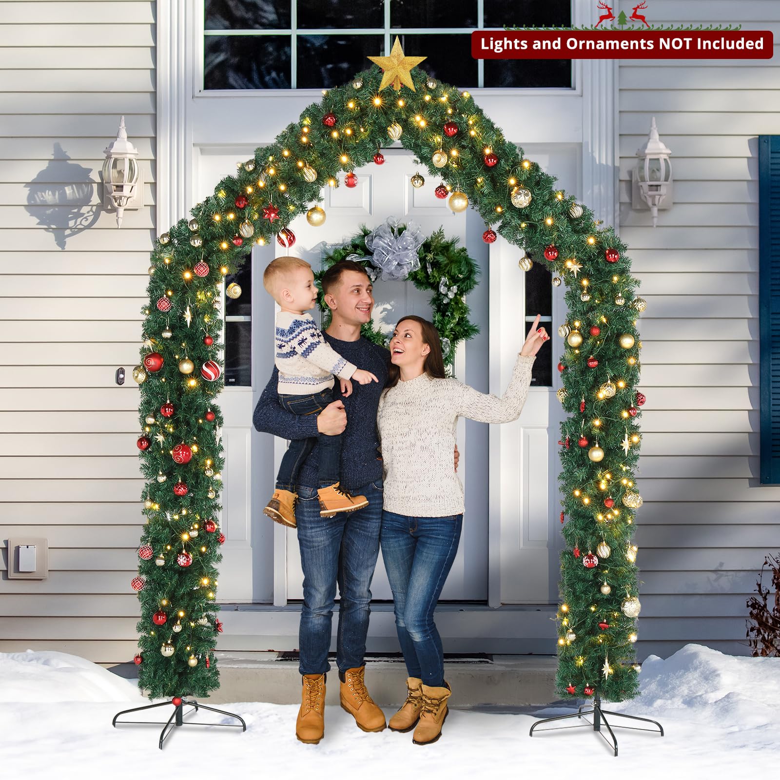 Garden Arch Decorated Christmas Metal Garden Arbor Trellis For