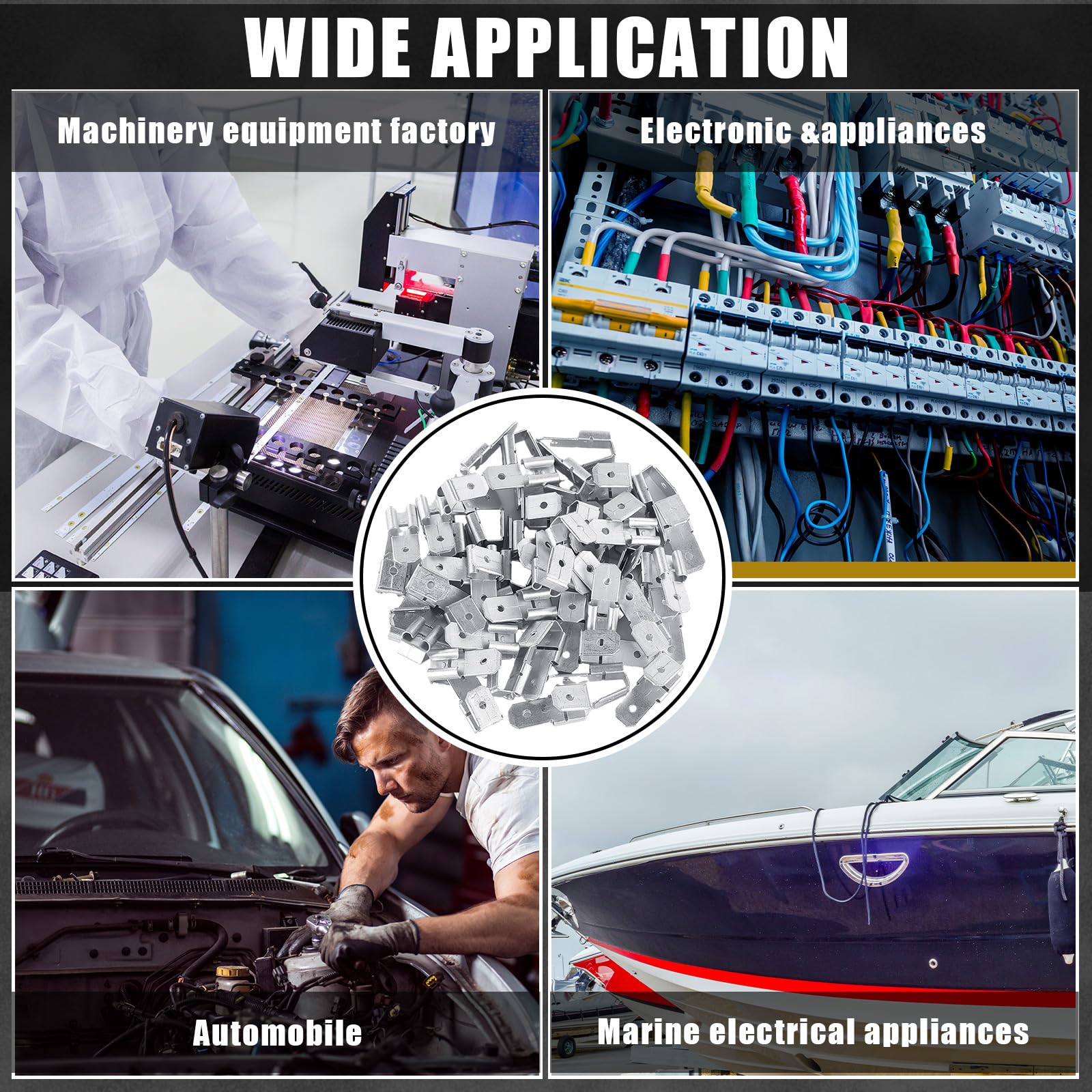 Snapklik.com : 25 Pcs Double Piggyback Spade Connectors, Electrical ...