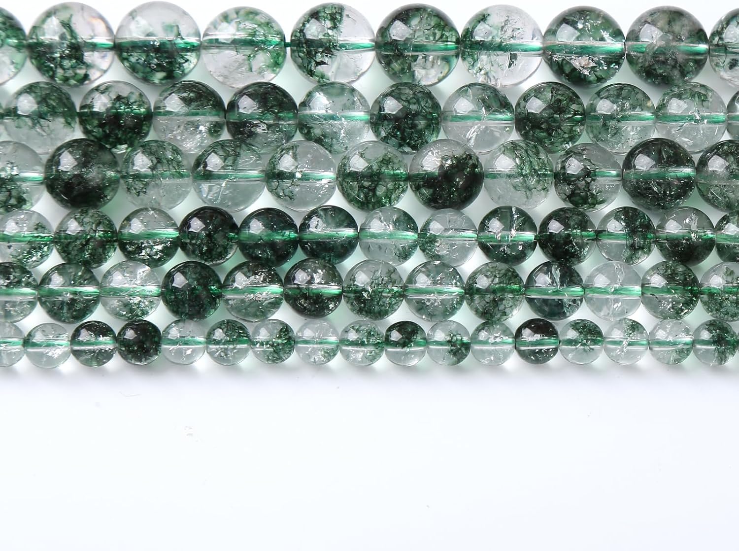 Amazon.com: 90pcs 4mm Natural Green Phantom Ghost Quartz Stone Round ...