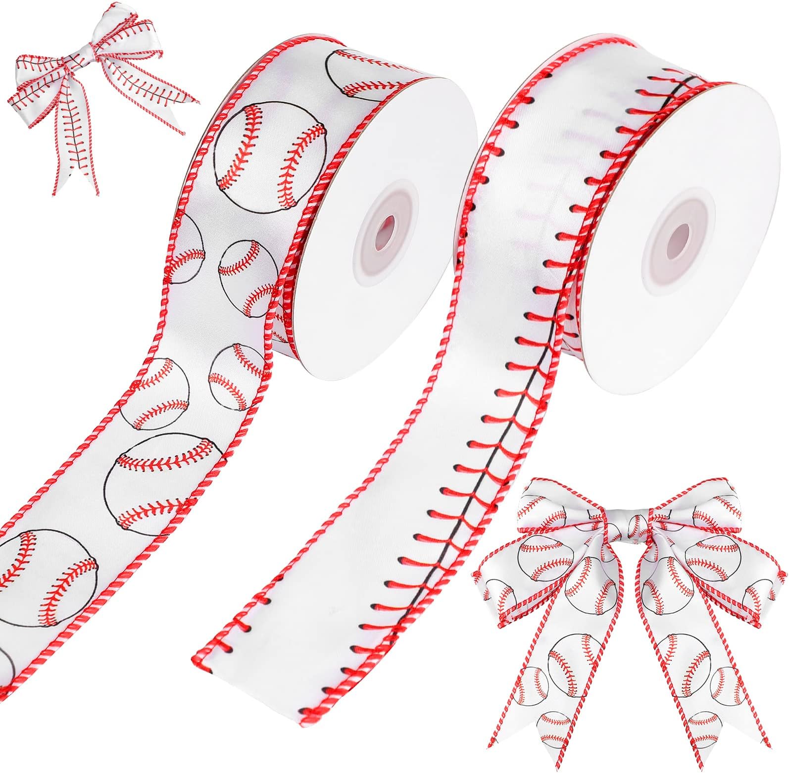 Amazon.com: Baseball Wired Edge Ribbon - 10 Yards x 1.5 inch