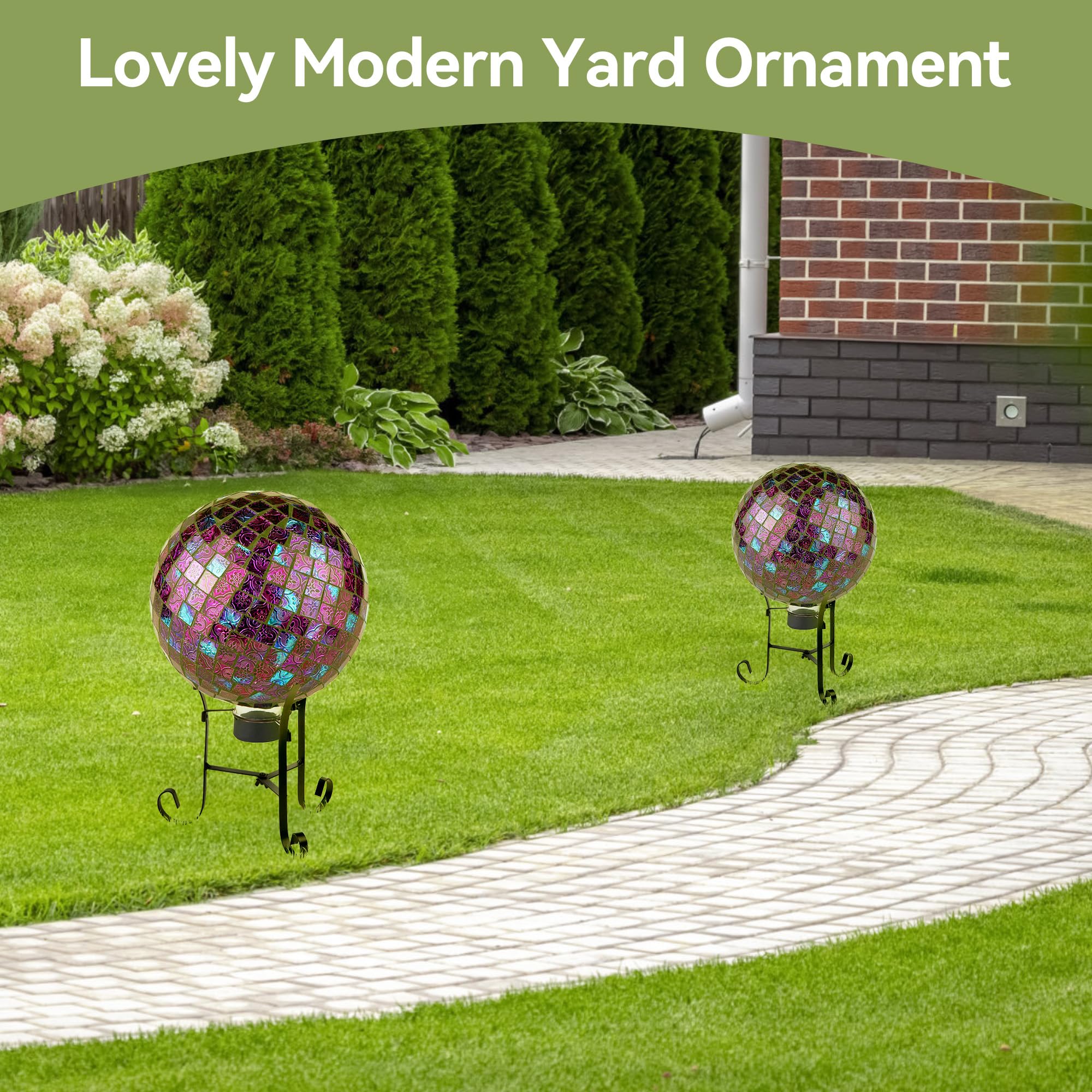 Light Up Gazing Ball Stands 10" Ocean Mist Illuminarie Gazing Globe