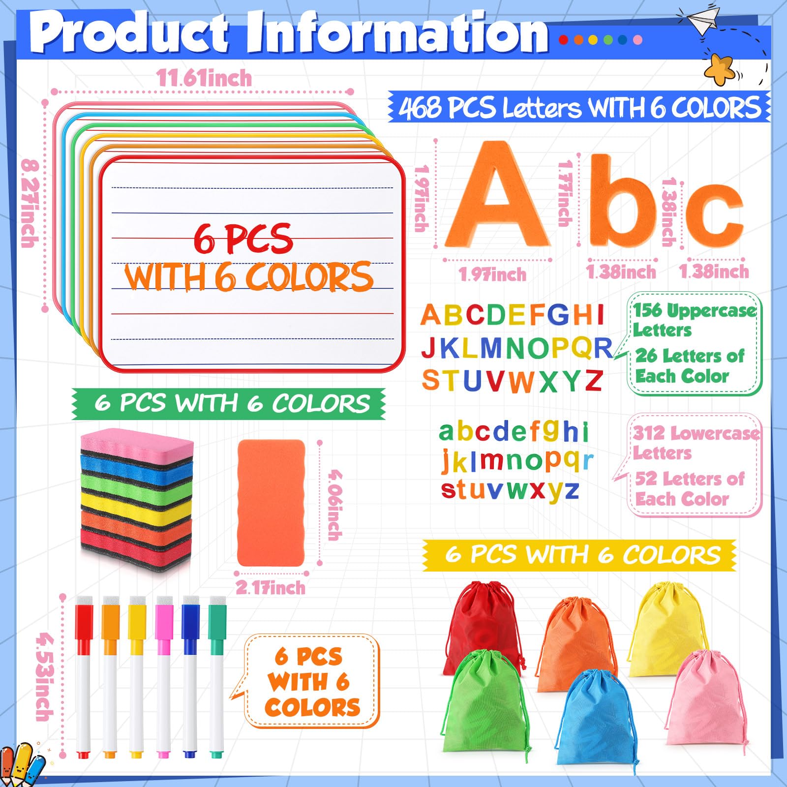 Snapklik.com : 492 Pcs Magnetic Letters Set For Classroom Include ...