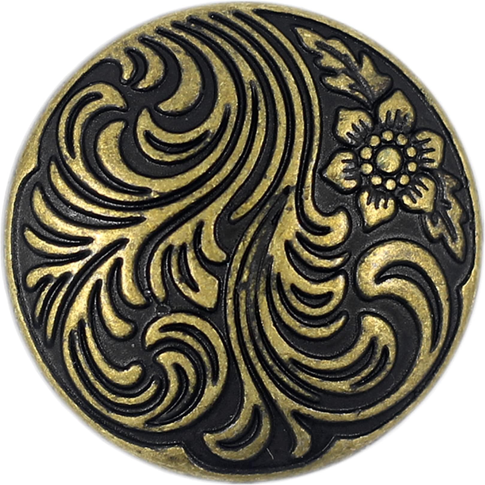 Amazon.com: Bezelry 12 Pieces Swirl Leaves and Flower Metal Shank ...