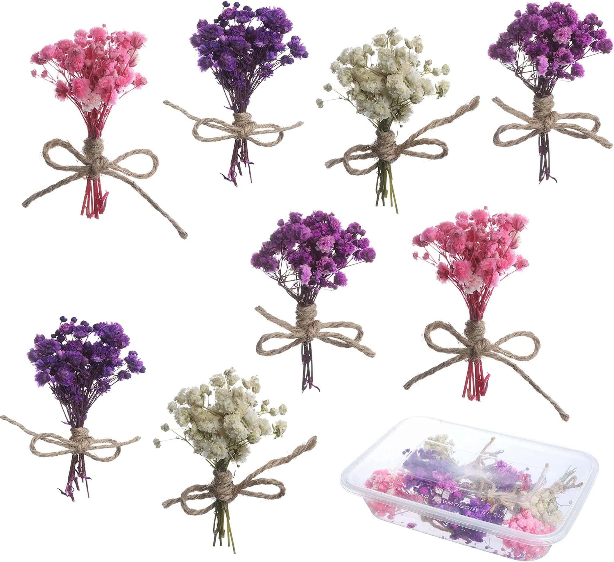 Amazon.com: Tinideya 24 Pcs Dried Flowers Bouquet Boho Mini Dried ...