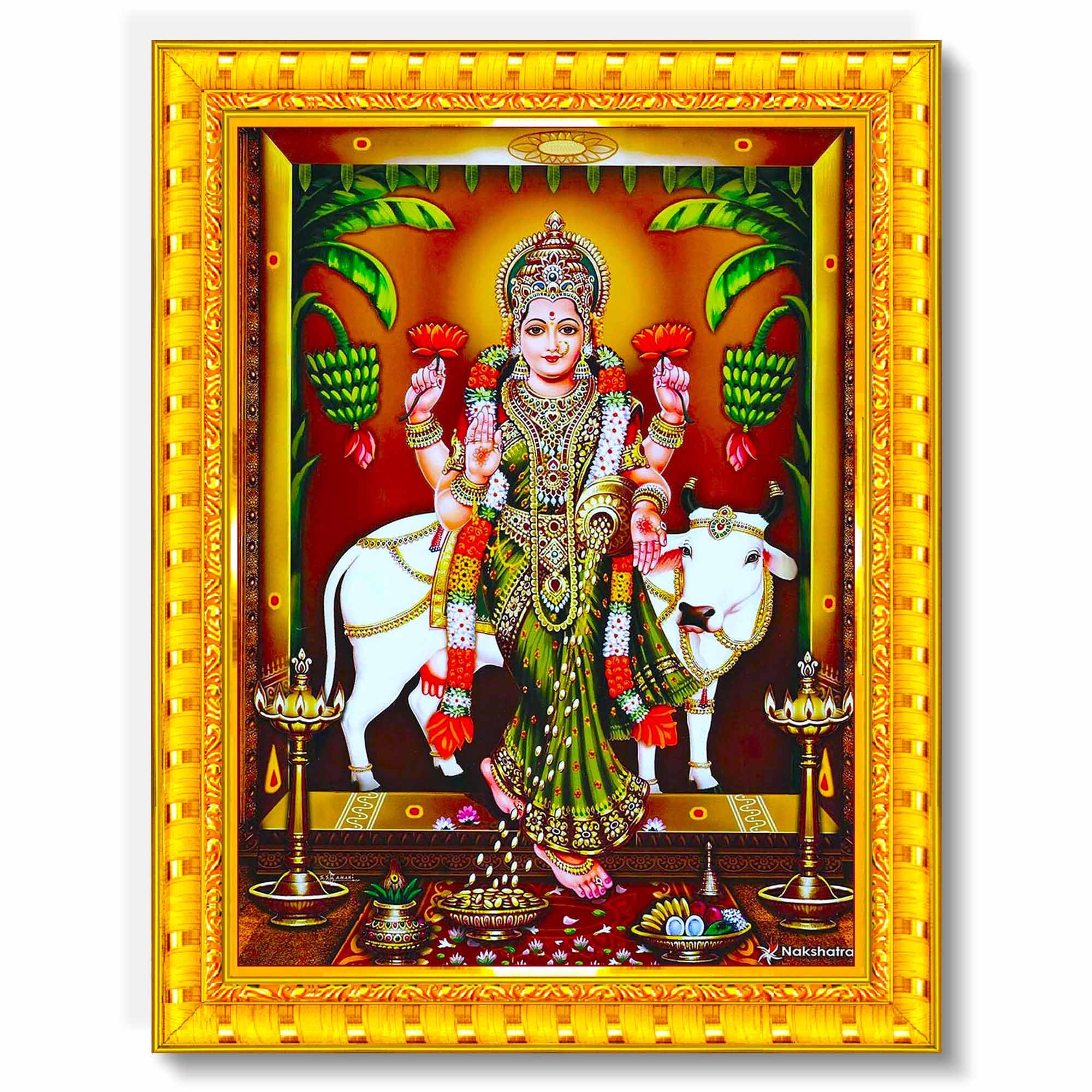 Pavan Photo Laminations Goddess Lakshmi Devi Gruha Gruhalakshmi Cow ...