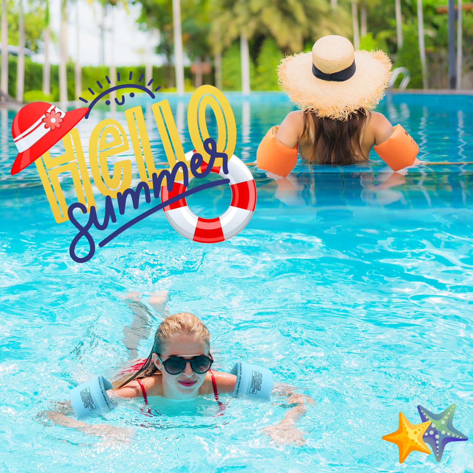 Snapklik.com : Arm Floaties For Kids And Adults, Pool Floats For ...